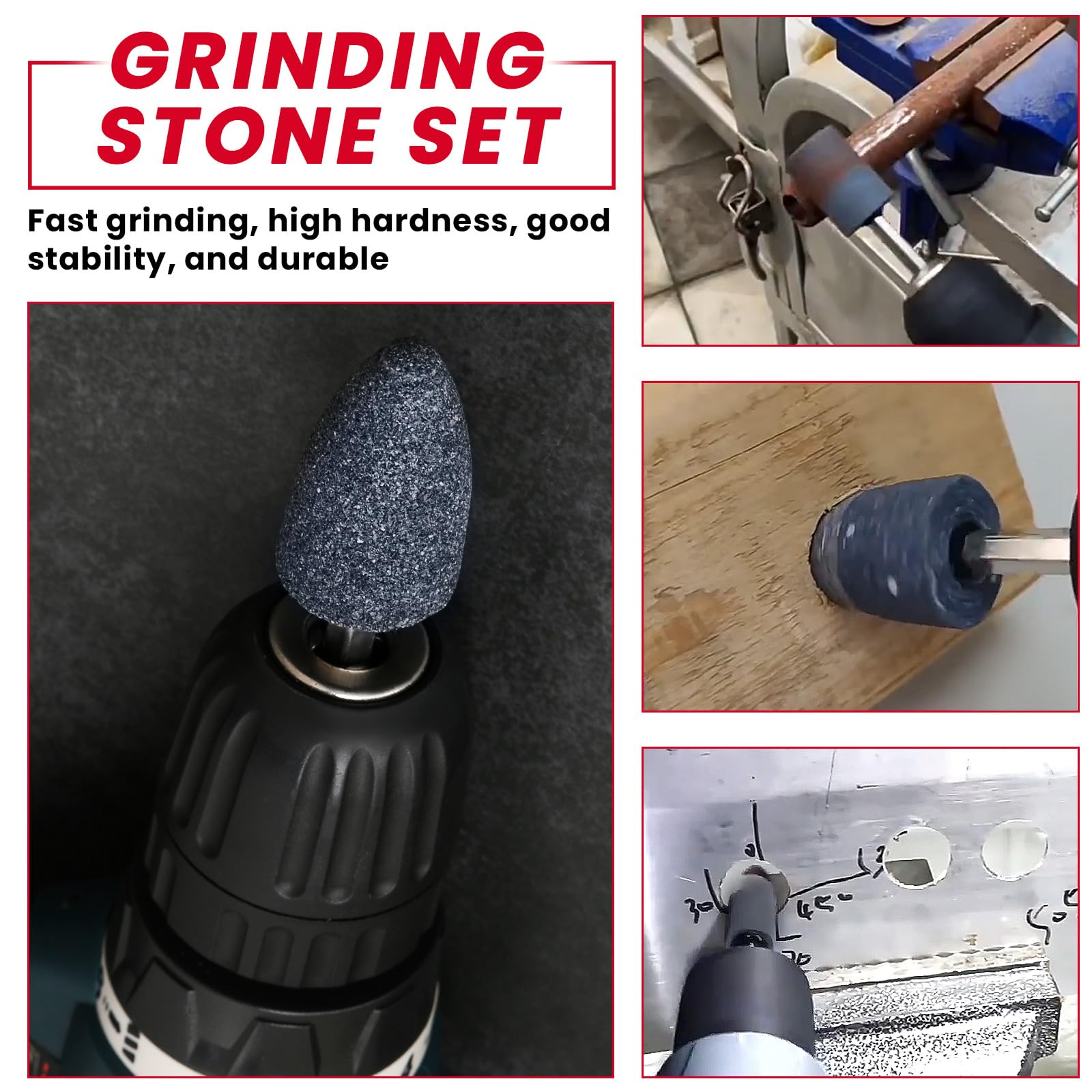 Snapklik.com : 10Pcs Rotary Grinding Stone- 1/4 Hex Shank Assorted ...