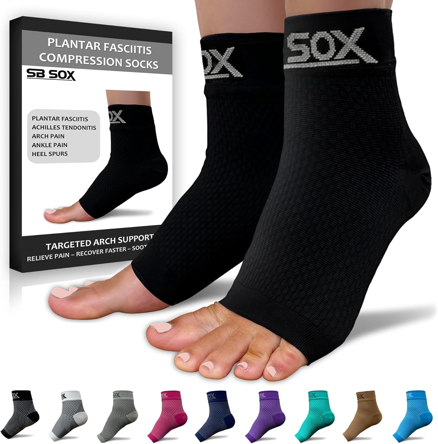 Amazon.com: SB SOX Plantar Fasciitis Relief Socks - Night Splint & Foot ...