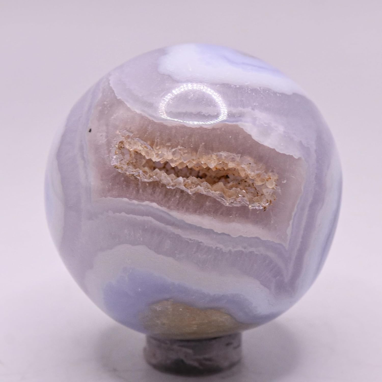 Amazon.com: 47mm Blue Chalcedony Sphere Natural Druzy Crystal Polished ...