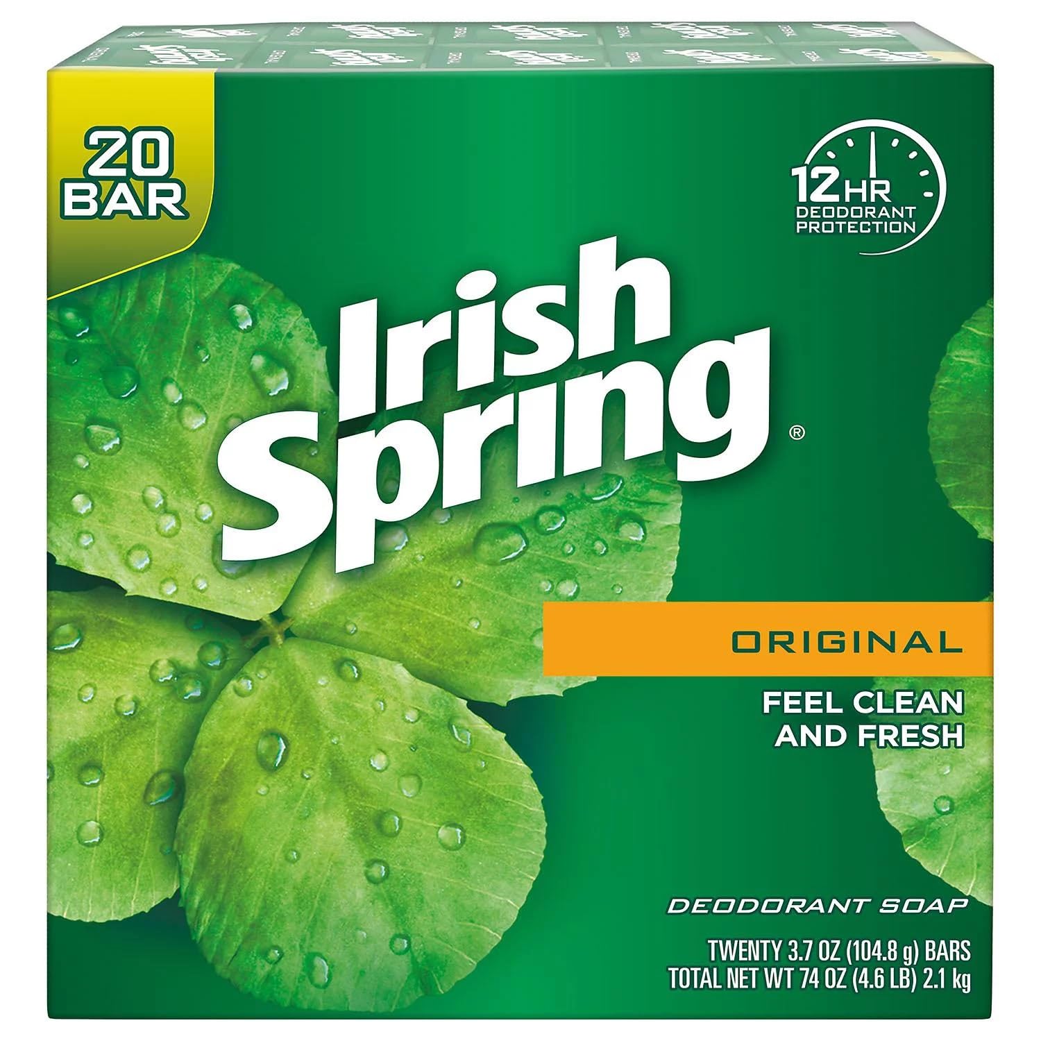 Amazon.com : Irish Spring bar Soap (20/4 Oz Net Wt Oz), Original, 80 ...