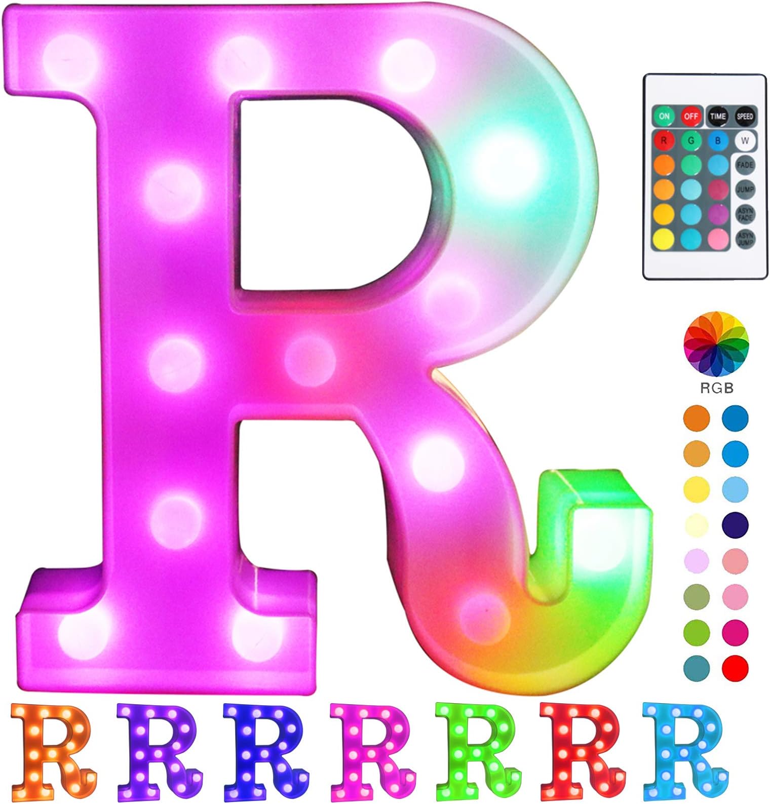 Light Up Letters Marquee Letter - Music Sync RGB Color Changing LED ...