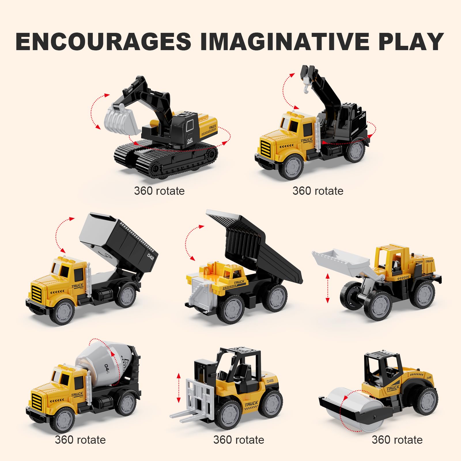 Snapklik.com : Mini Construction Vehicles,8Pcs Construction Toys Set ...
