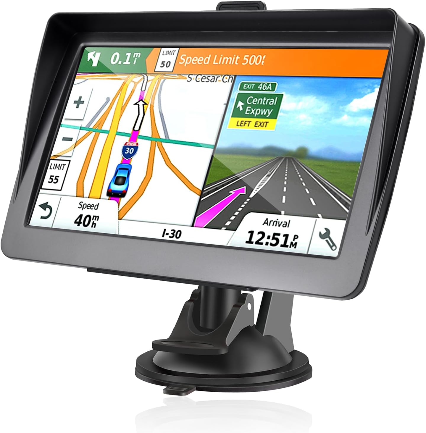 Amazon.com: GPS Navigator for Car, Latest 2025 Map 7-inch HD Display ...