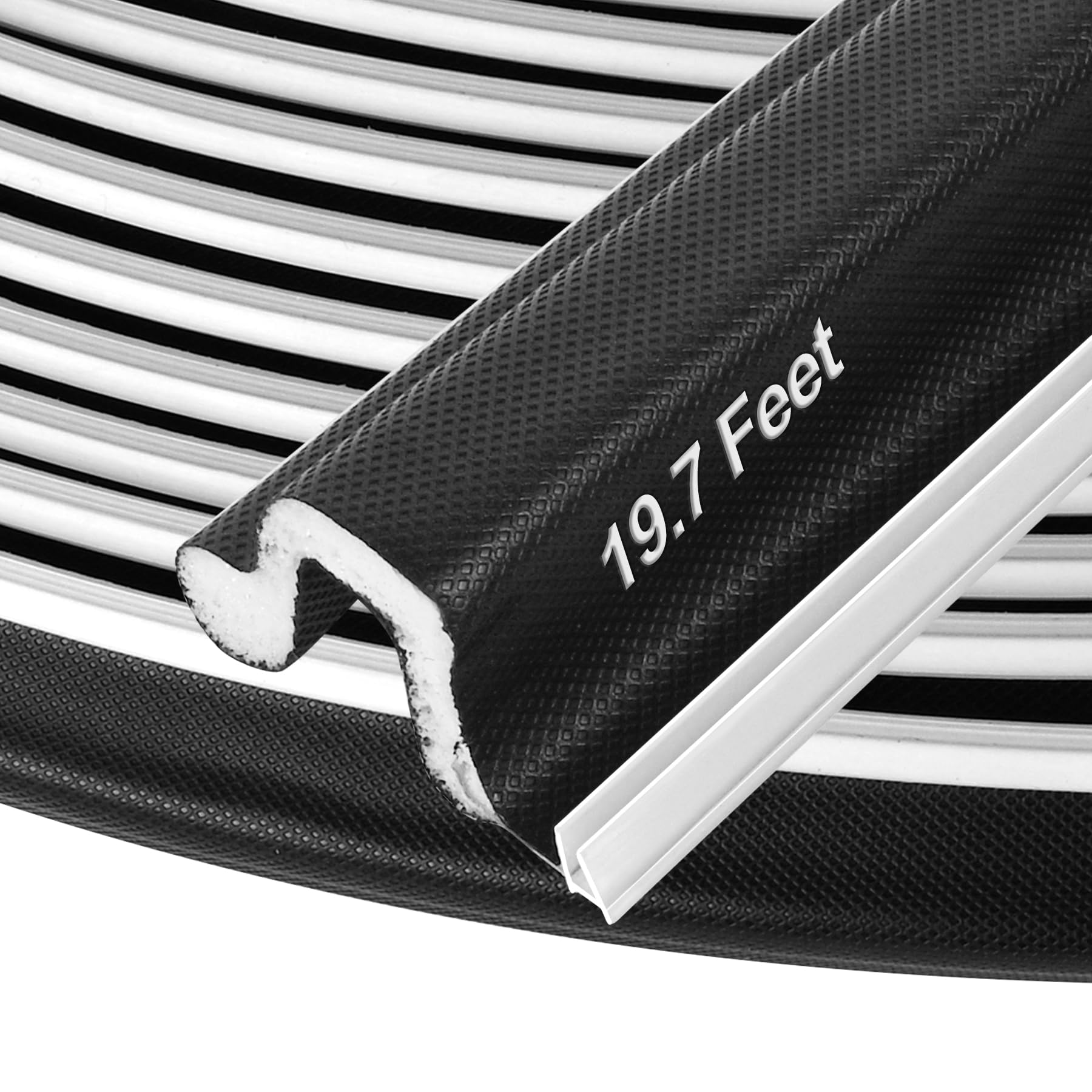 Kerf Door Weather Stripping 19.7 Ft V-Shaped Door Seal Strip for Large ...