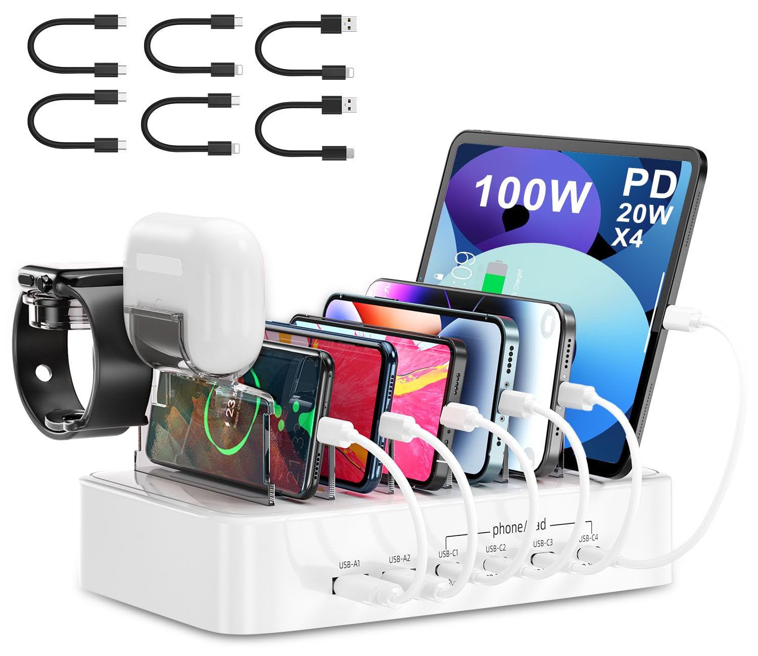 Amazon.com: Charging Station Multiple Charger Station - 100W Phone ...