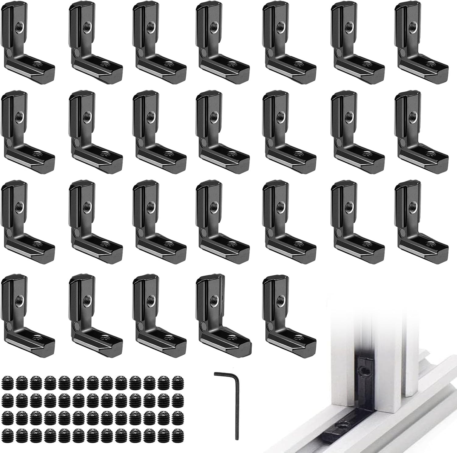 Amazon.com: SeekLiny 26Pcs 4040 Inside Joint Corner Brackets Set with ...