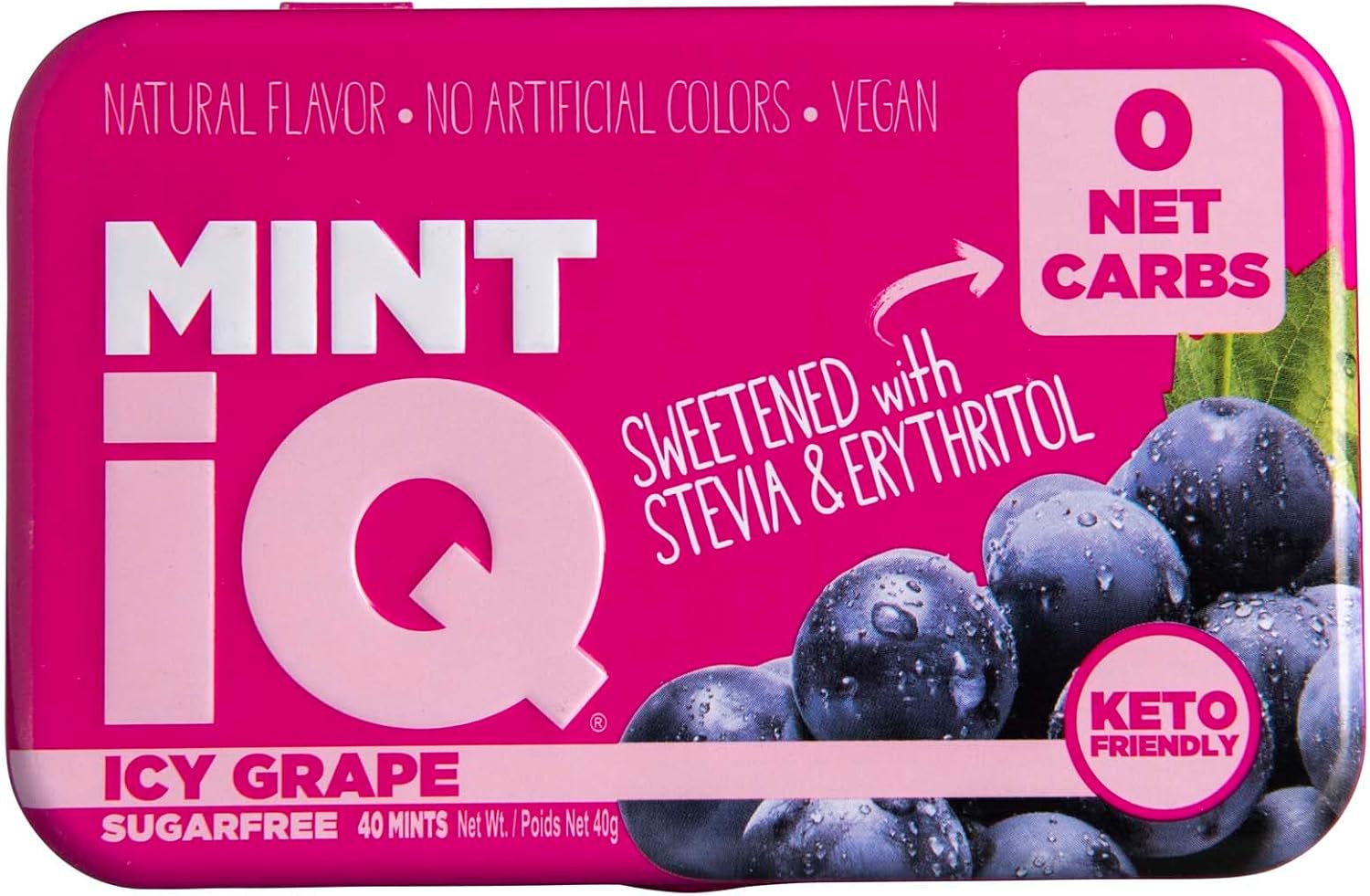 MintiQ Sugar Free Icy Grape Mints - Refreshing and Guilt-Free