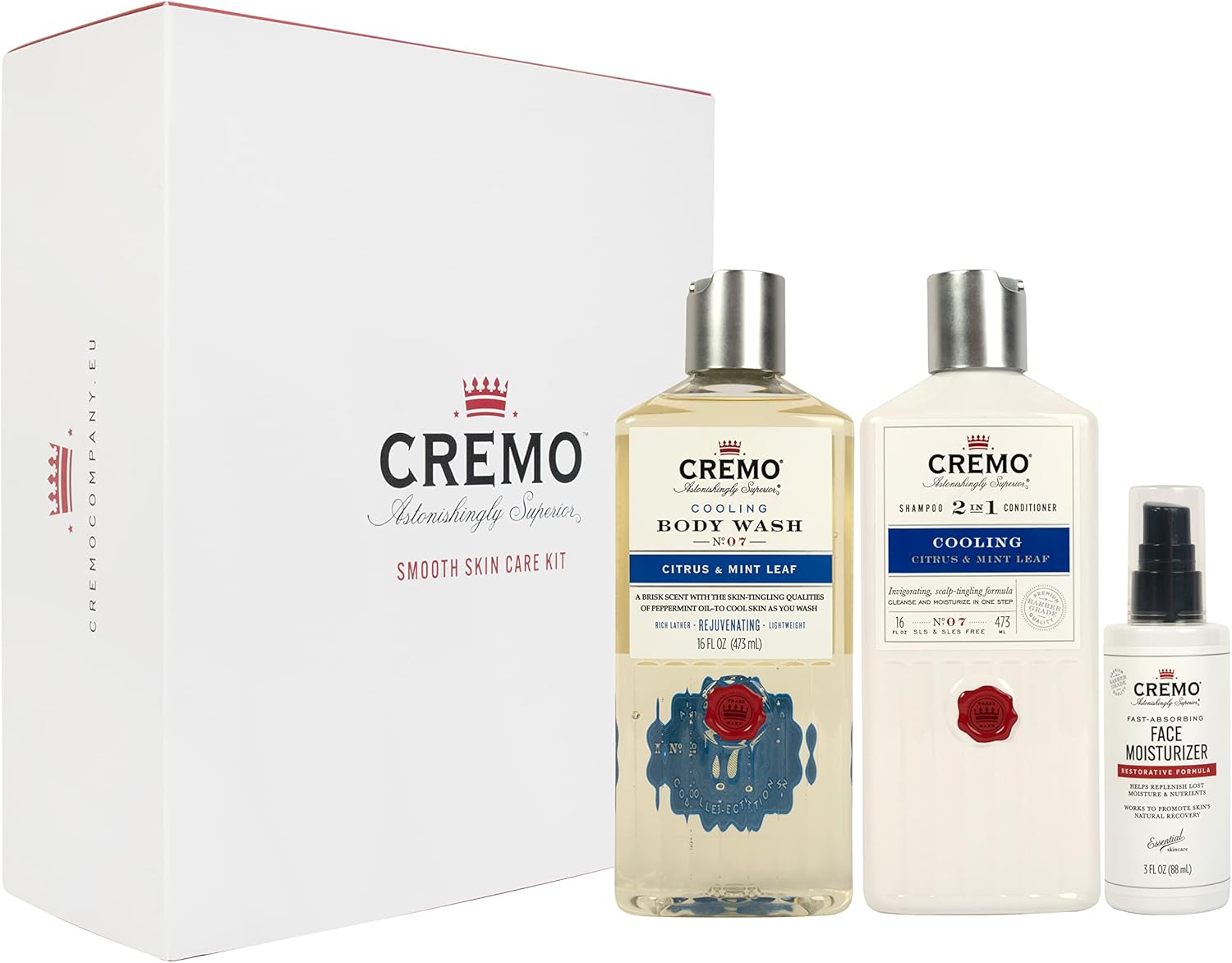 Cremo - Grooming Gift Set Kit For Men | Shower Gel | 2 in 1 Shampoo and ...
