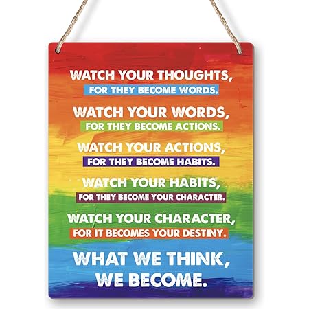 Amazon.com : Inspirational Wall Art Watch Your Thoughts Motivational ...