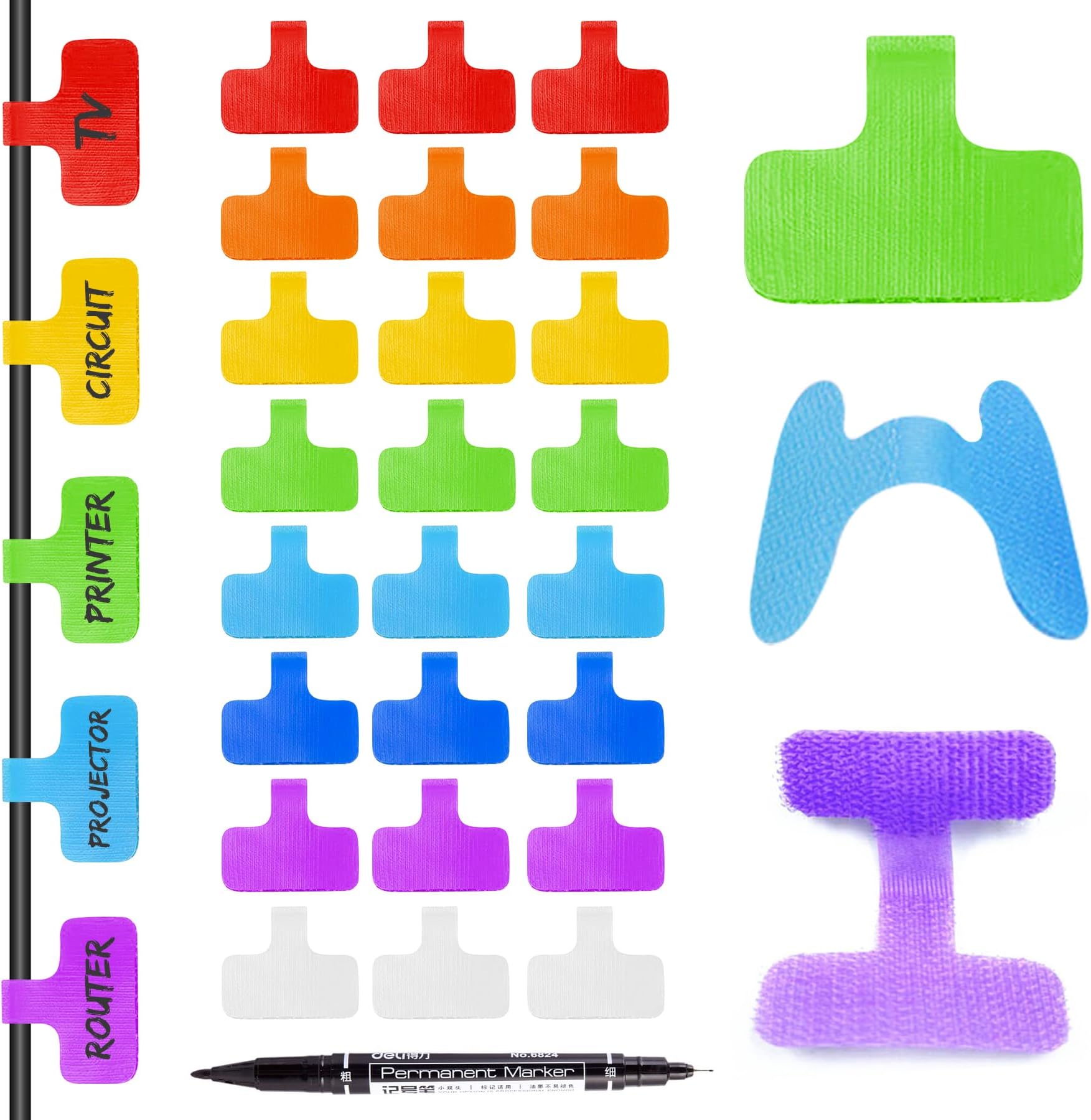 Cable Labels - Self Adhesive Pack of 24 : Amazon.co.uk: Stationery ...