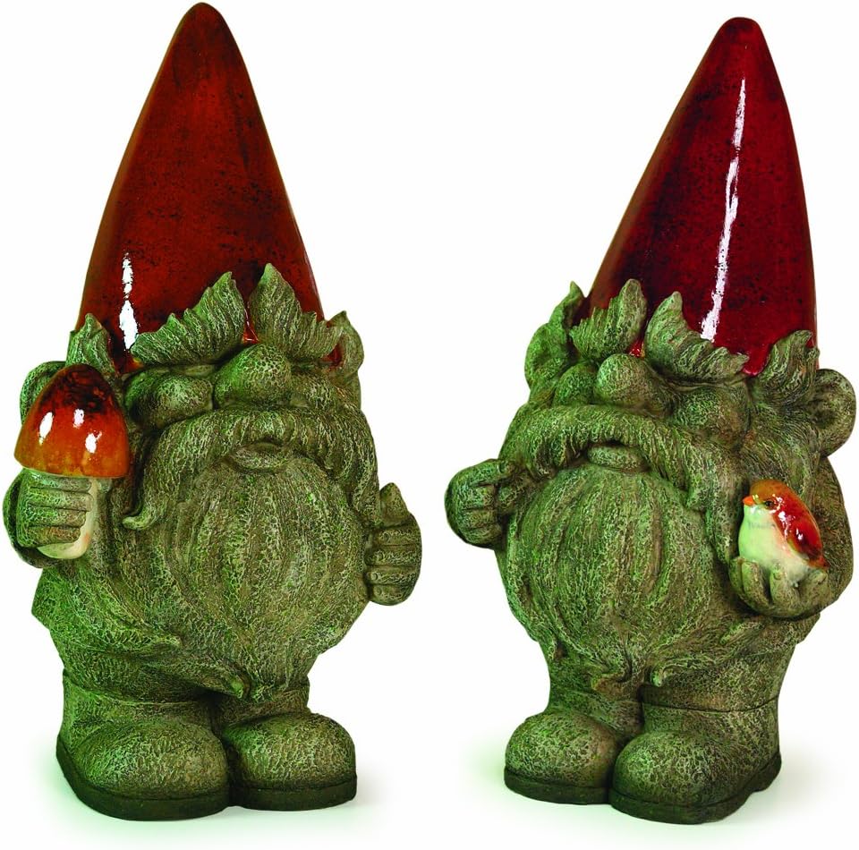 Amazon.com: Melrose Garden Gnomes with Glazed Burgandy Hat, 13-Inch ...
