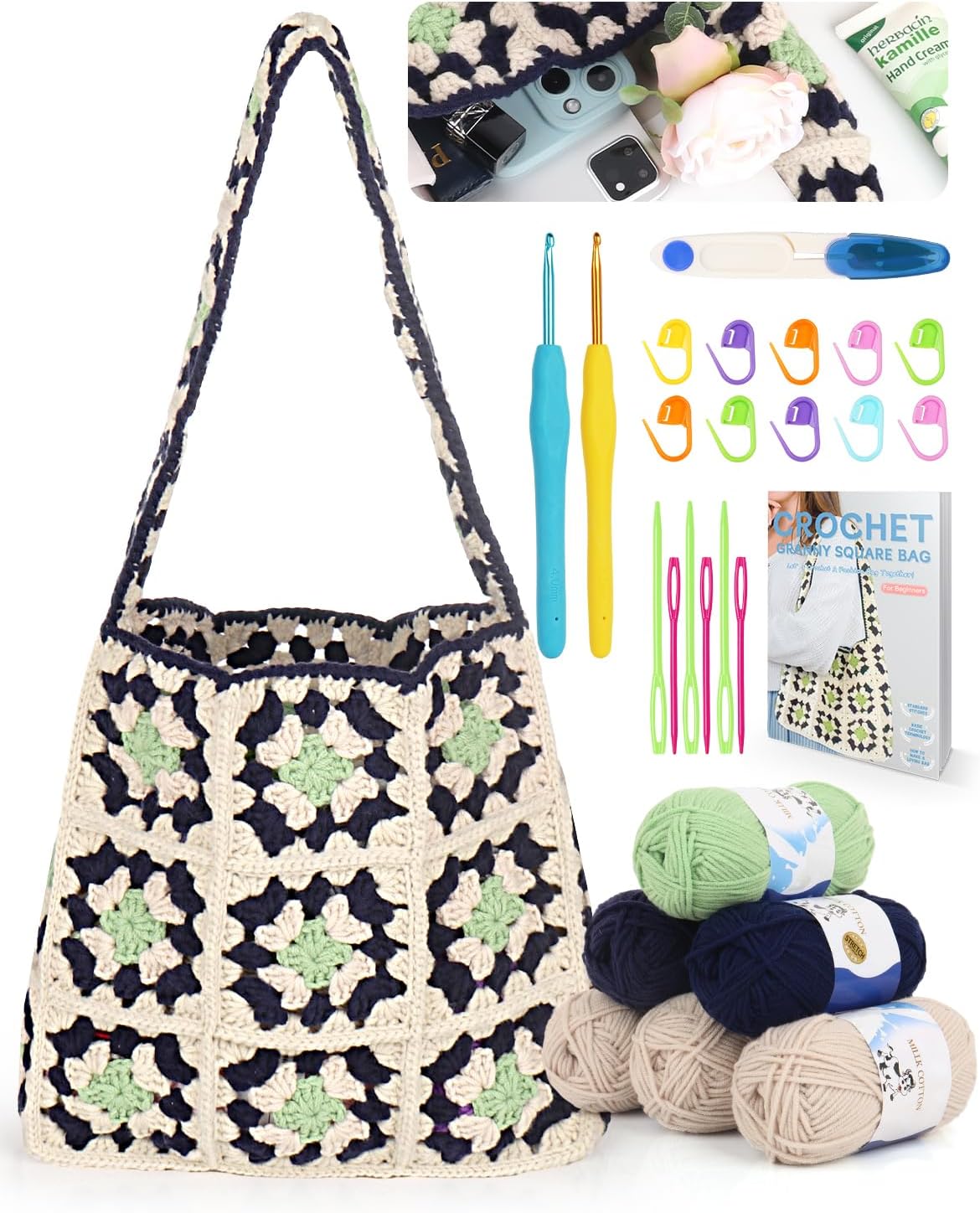 Aeelike Crochet Kits for Beginners Adults, Crochet Bag Kit, Crochet ...