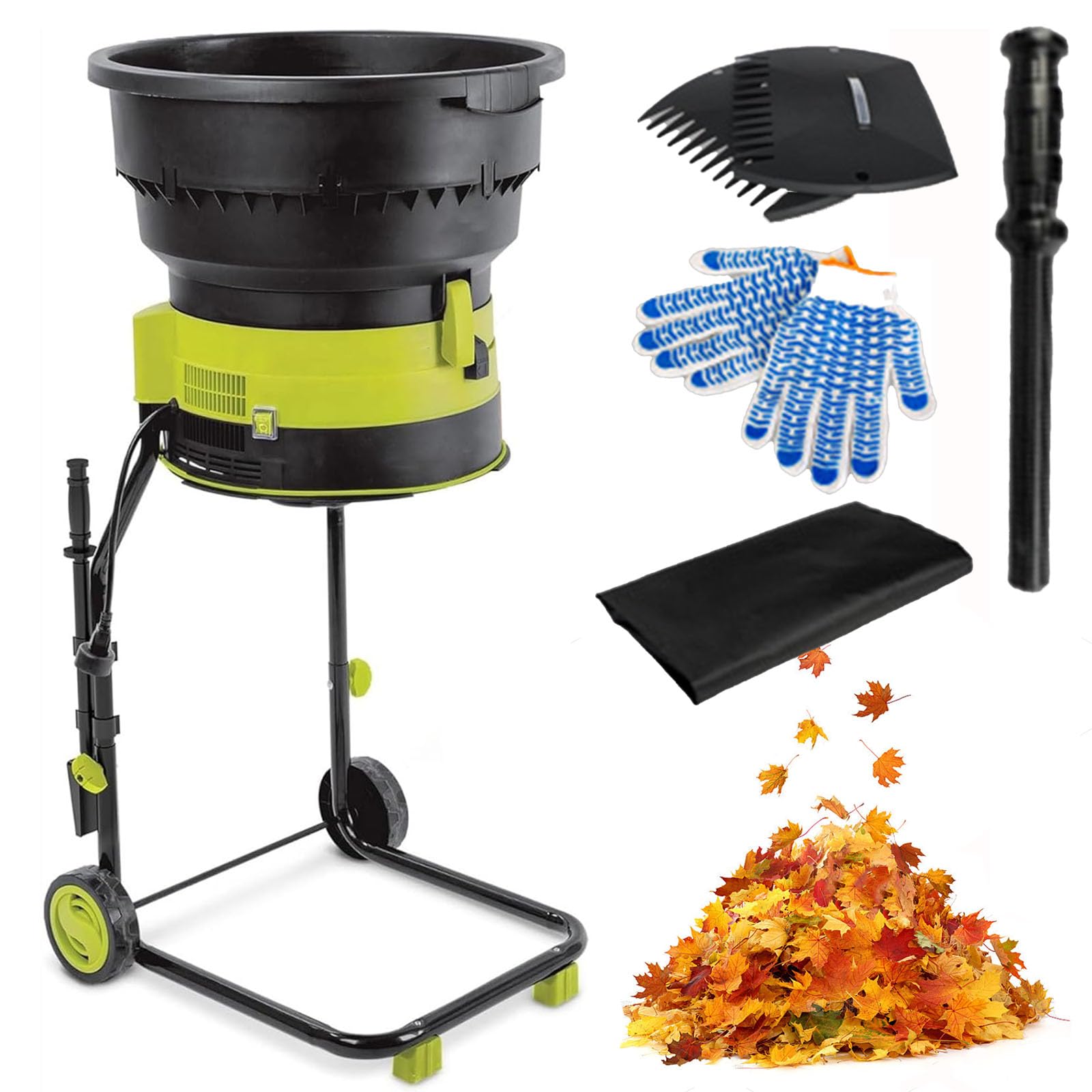 Electric Leaf Mulcher Garden Shredder, 2500w Compost Shredder Leaf ...