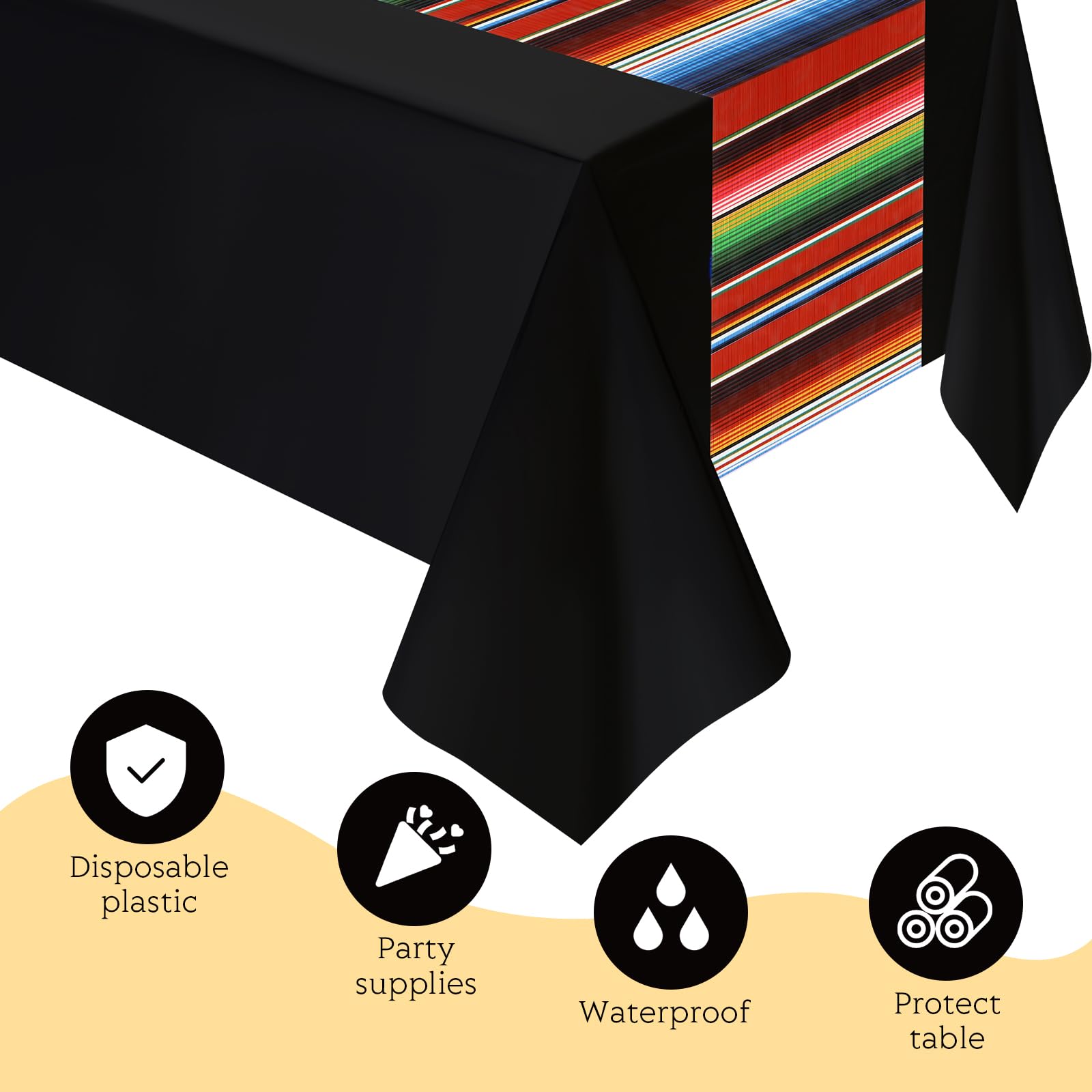 Snapklik.com : Hosuly Mexican Fiesta Tablecloth 54 X 108 Party Plastic ...