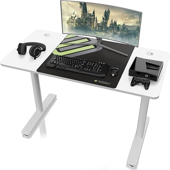 Amazon.com: EUREKA ERGONOMIC Gaming Desk, 47 Inch White Computer Desk I ...