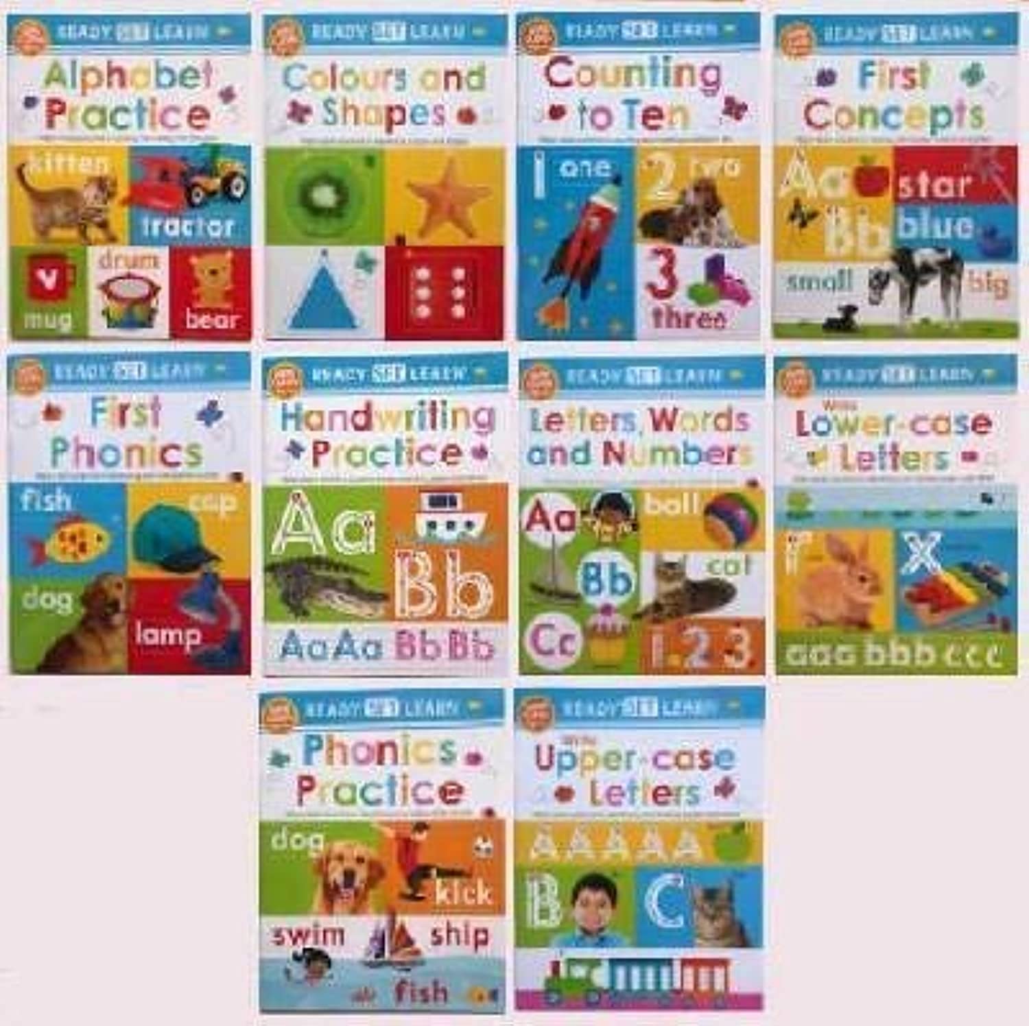 New Ready Set Learn 10 Early Learning Wipe Clean Books Colours Shapes ...