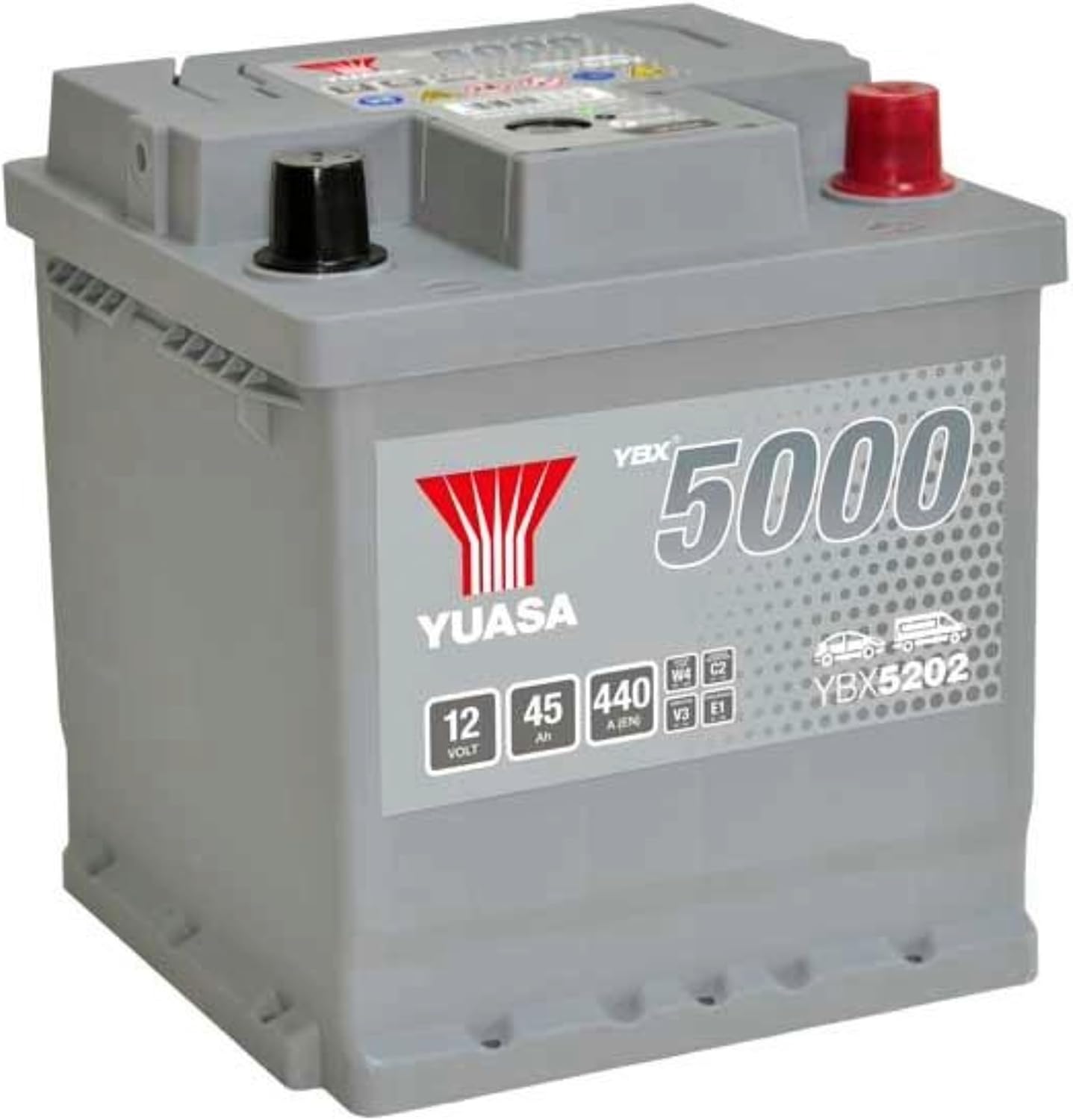 Yuasa YBX5202 12V 45Ah 440CCA Silver Sealed Maintenance Free High ...