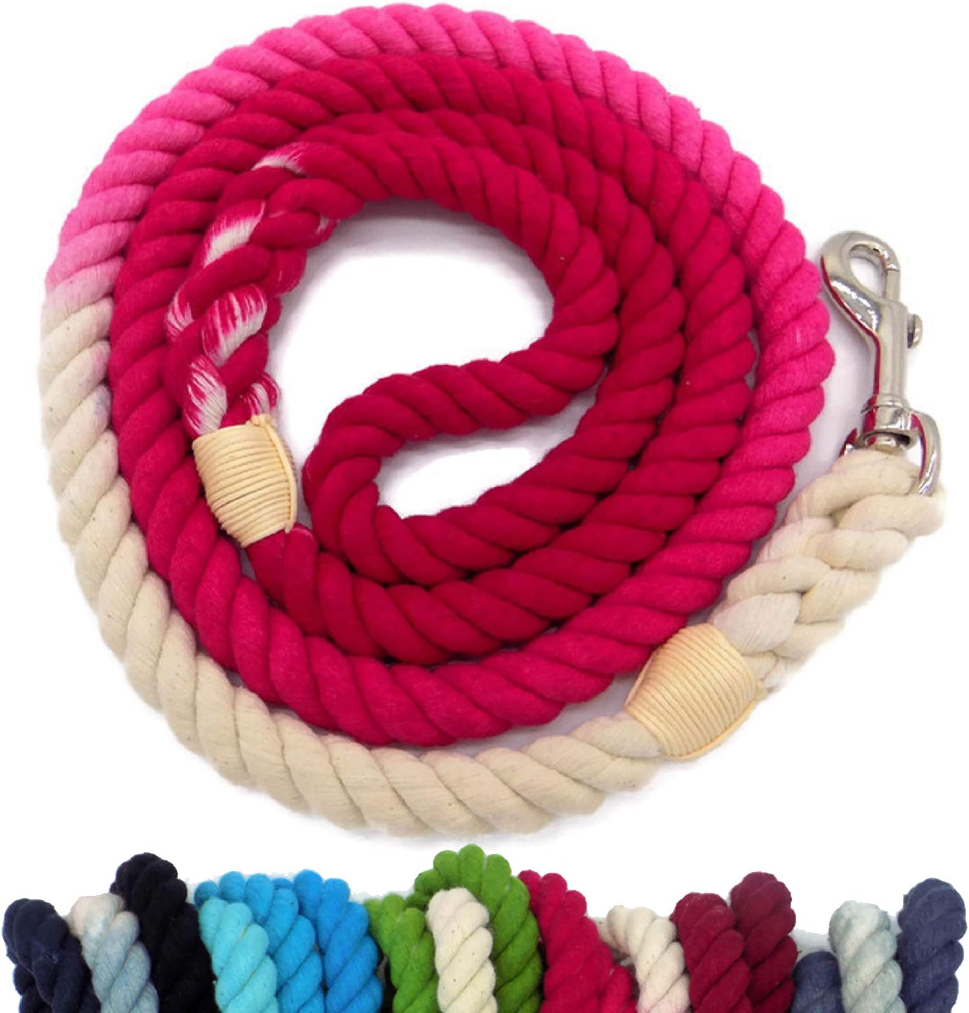 Amazon.com : NUGUTIC Rope Dog Leash Handmade Braided Cotton Rope ...