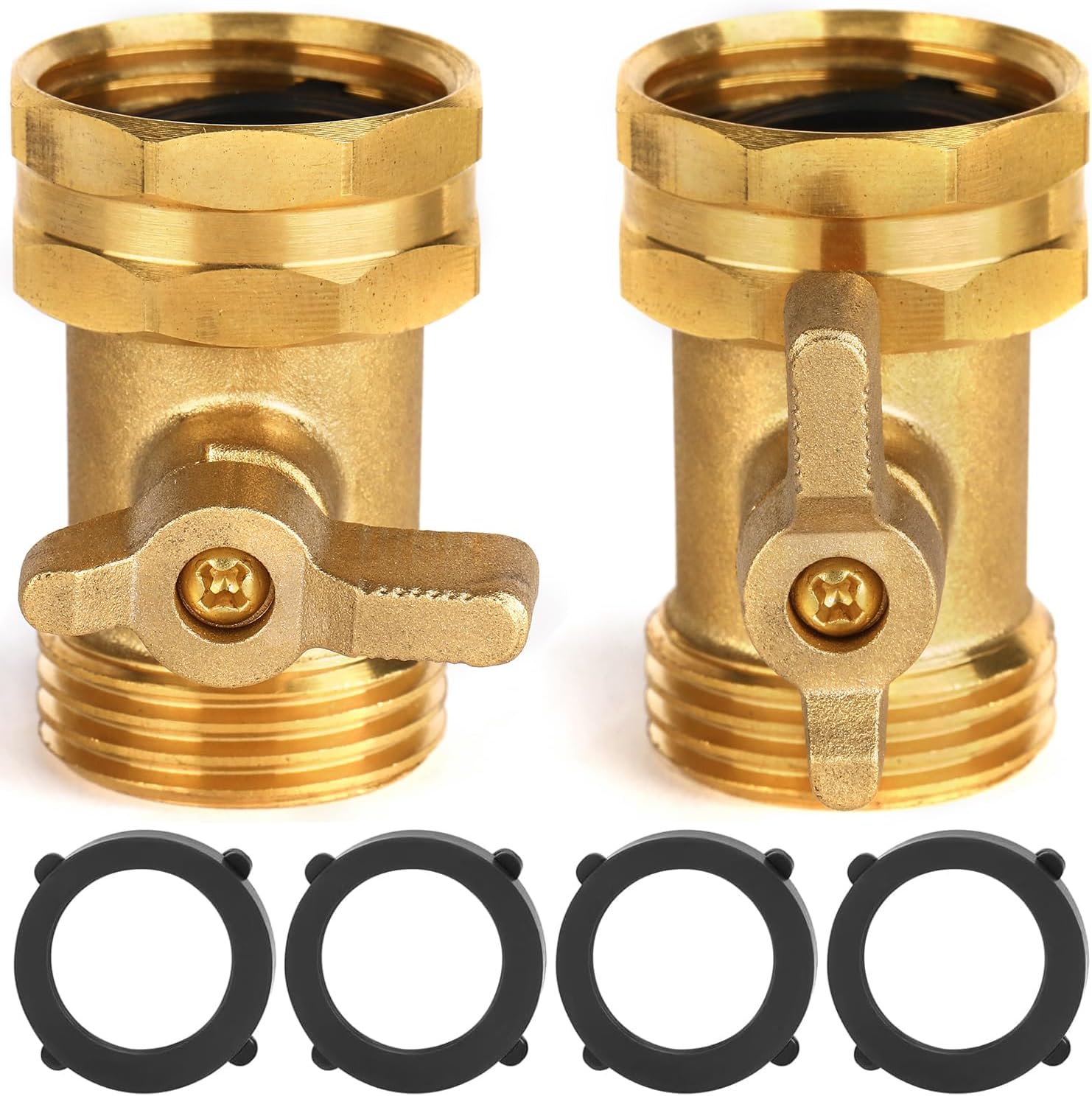 Amazon.com : Little Gardener Hose Shut Off Valve - GHT 3/4 Inch Brass ...