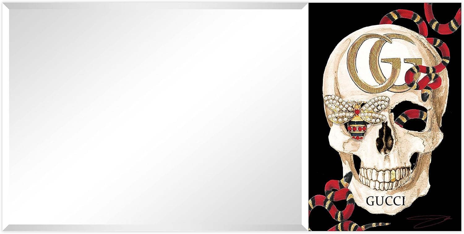 Amazon.com: Empire Art Direct "Skull Rectangular Beveled Wall Mirror on ...