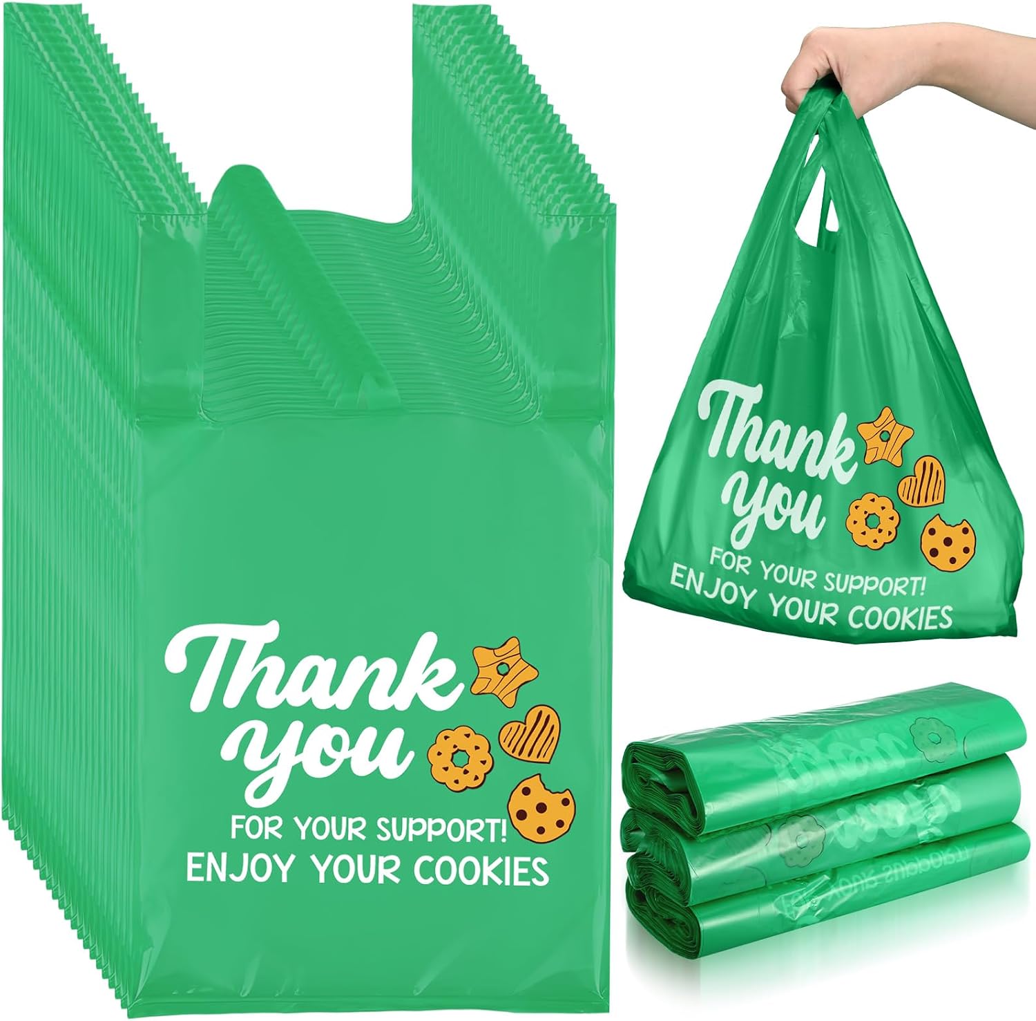 Amazon.com: Eaasty 300 Pcs Troop Themed Thank You T Shirt Cookie Bags ...