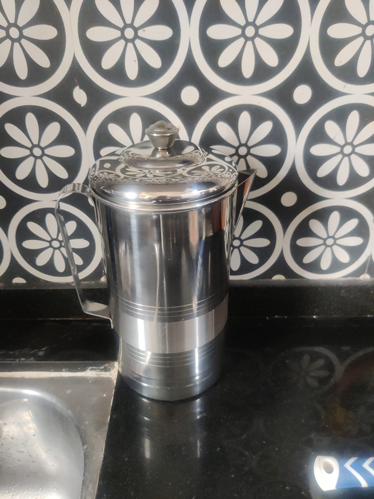 STEEPLE Stainless Steel Jug 2 Litre | Water Jug with Handle and Steel ...