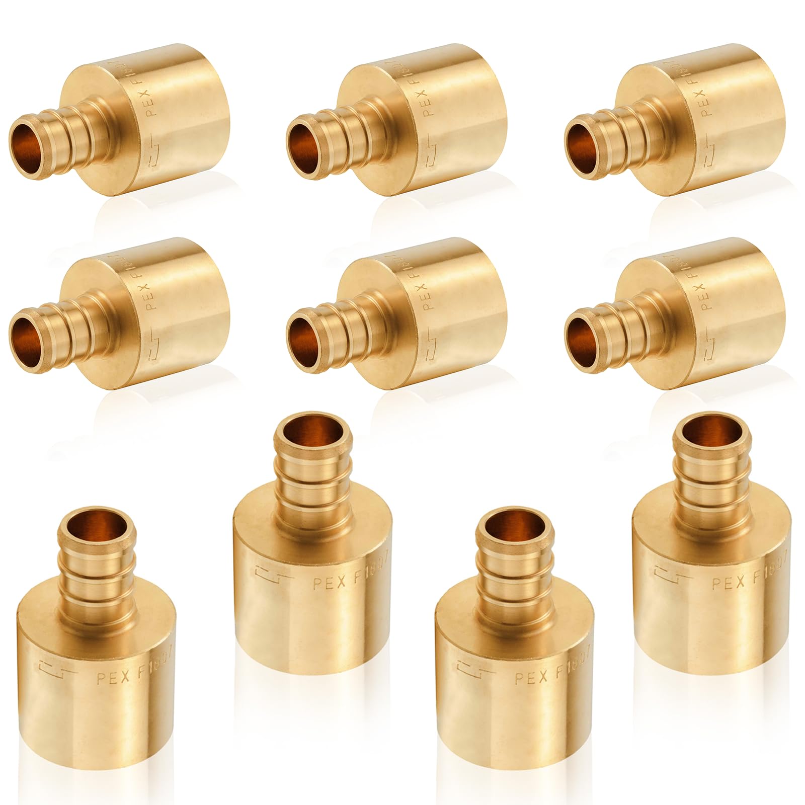 Snapklik.com : HeSun 10-Pack PEX Fittings, 1/2" PEX X 3/4" Female Sweat ...