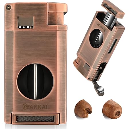 Amazon.com: FANKAI Cigar Torch Lighter with Cigar Cutter V Cut Cigar ...