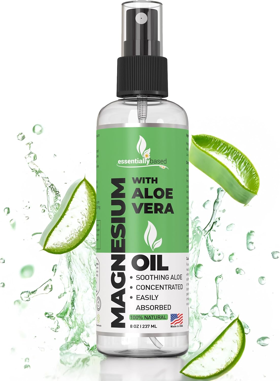 Amazon.com: essentiallybased Pure Magnesium Oil Spray with Aloe Vera ...