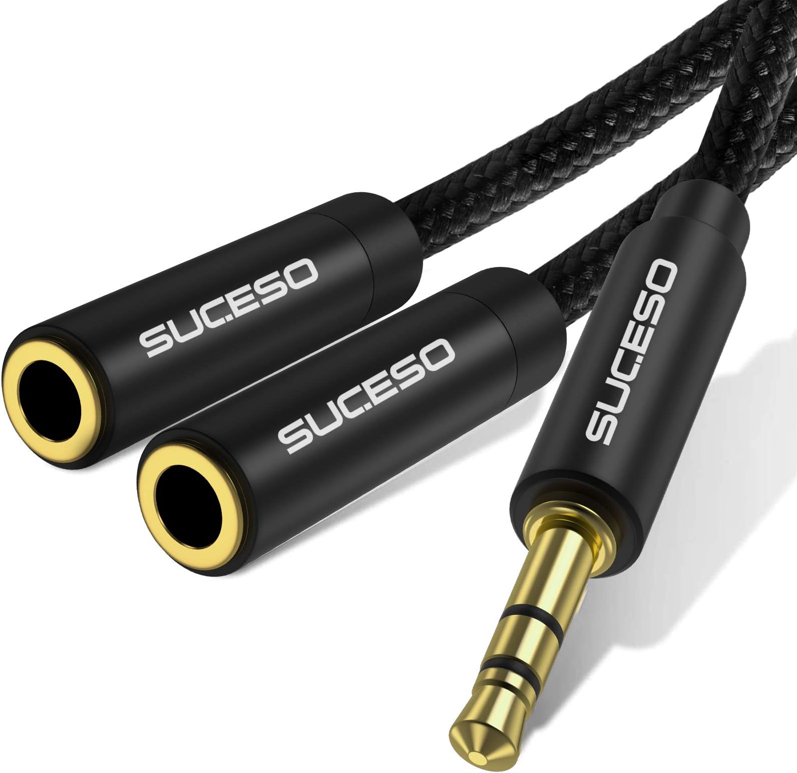 Amazon.com: SUCESO Headphone Splitter Audio Splitter 3.5mm Male to 2 ...
