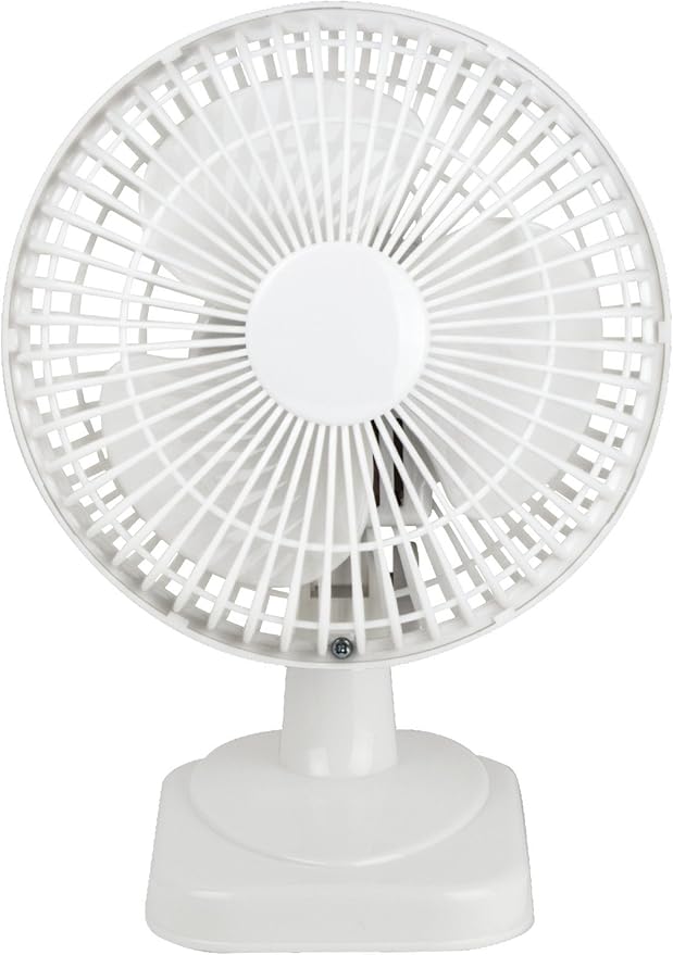 Status Desk Fan, 6 Inch Portable Fan, 2 Speed Adjustable, White ...