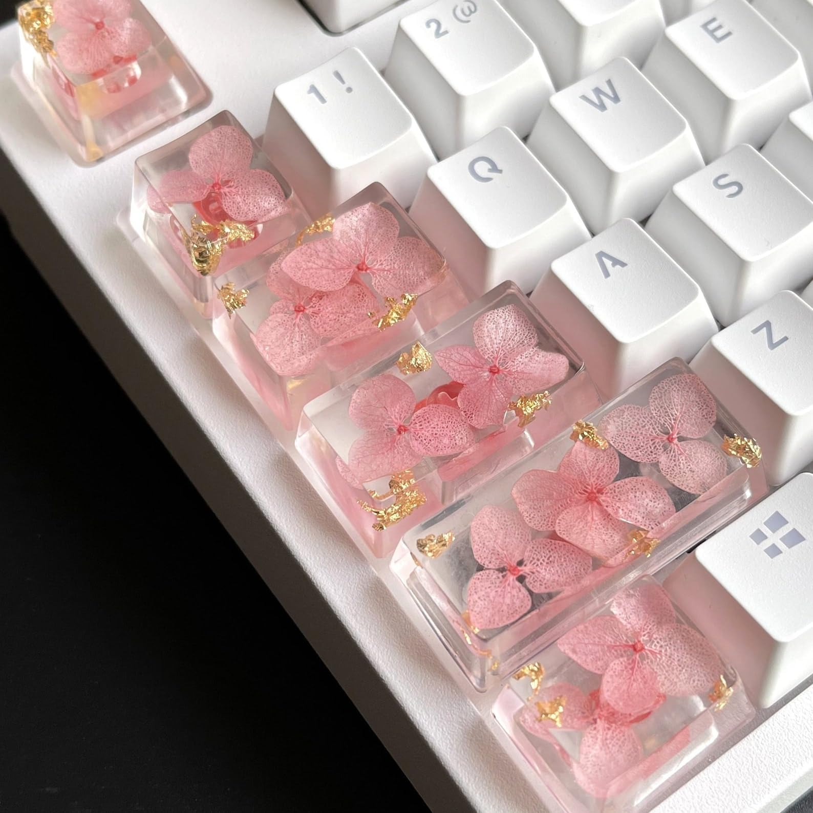Amazon.com: DATKEY Cherry Blossom Resin Keycap Pink Flower SA Keycap ...