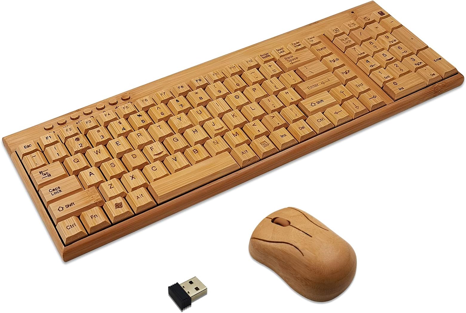 Amazon.com: Wireless Bamboo Keyboard and Mouse – Natural, Handmade, Eco ...