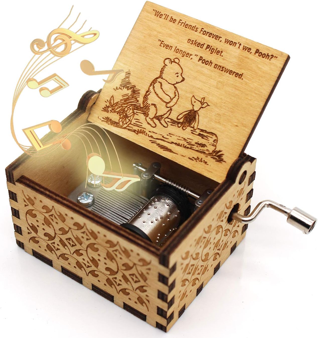 Amazon.com: ukebobo Wooden Music Box - The Pooh Saying Music Box, Gift ...