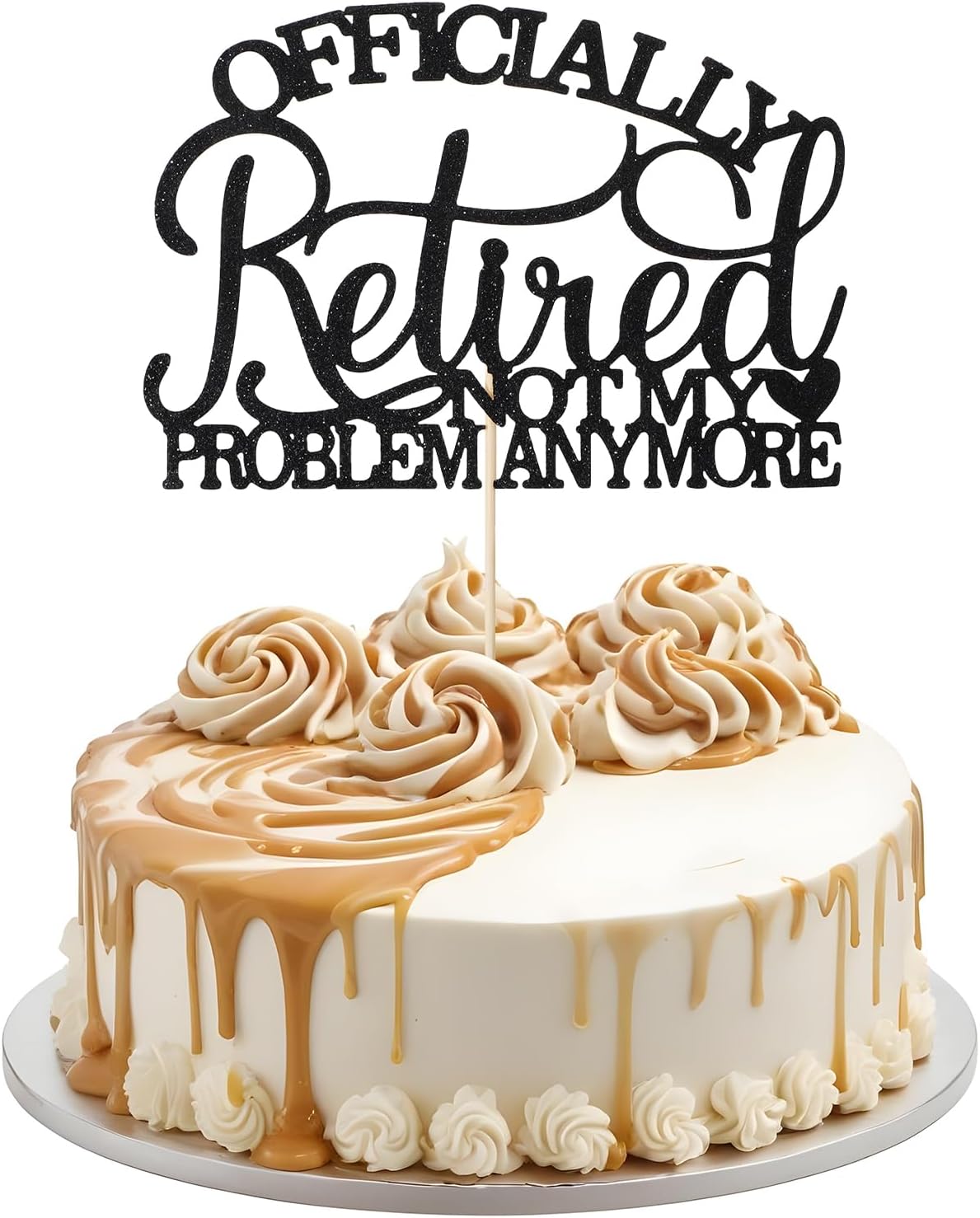Amazon.com: LLOUSSAK Retirement Cake Topper, Officially Retired Cake ...