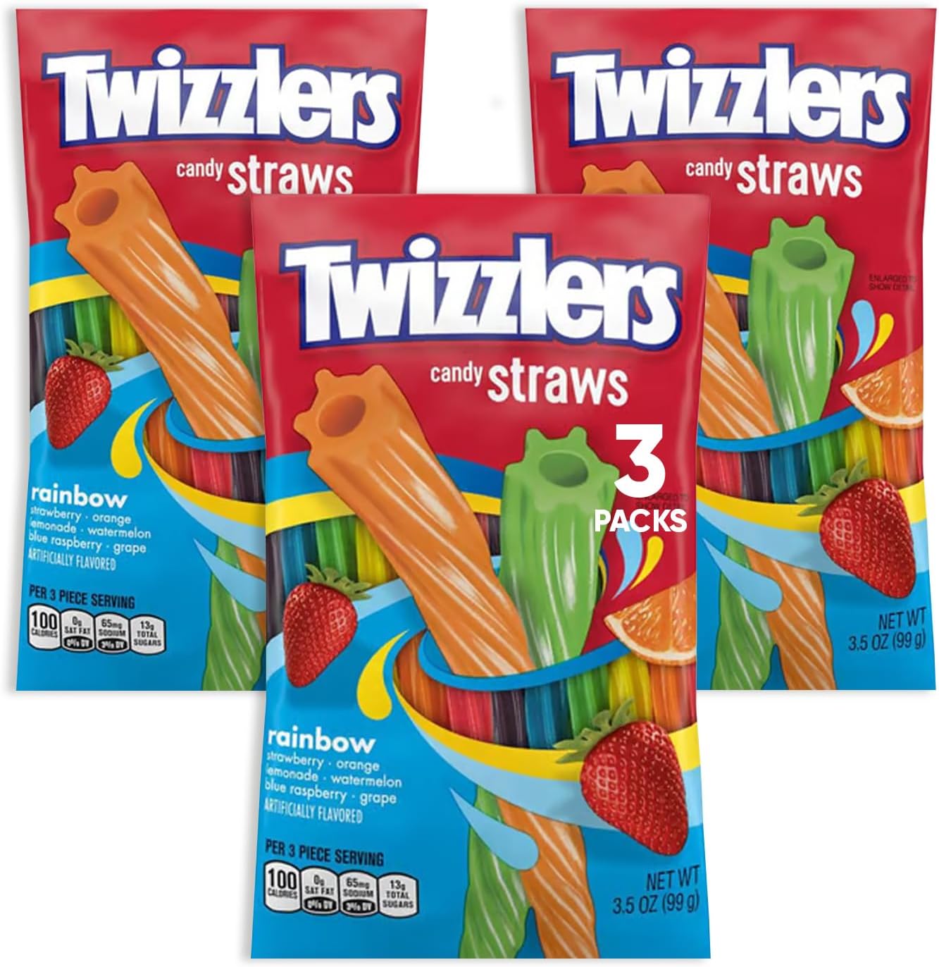 Amazon.com : Fruit Flavored Twists Rainbow 3.7oz 3 packs - Rainbow ...