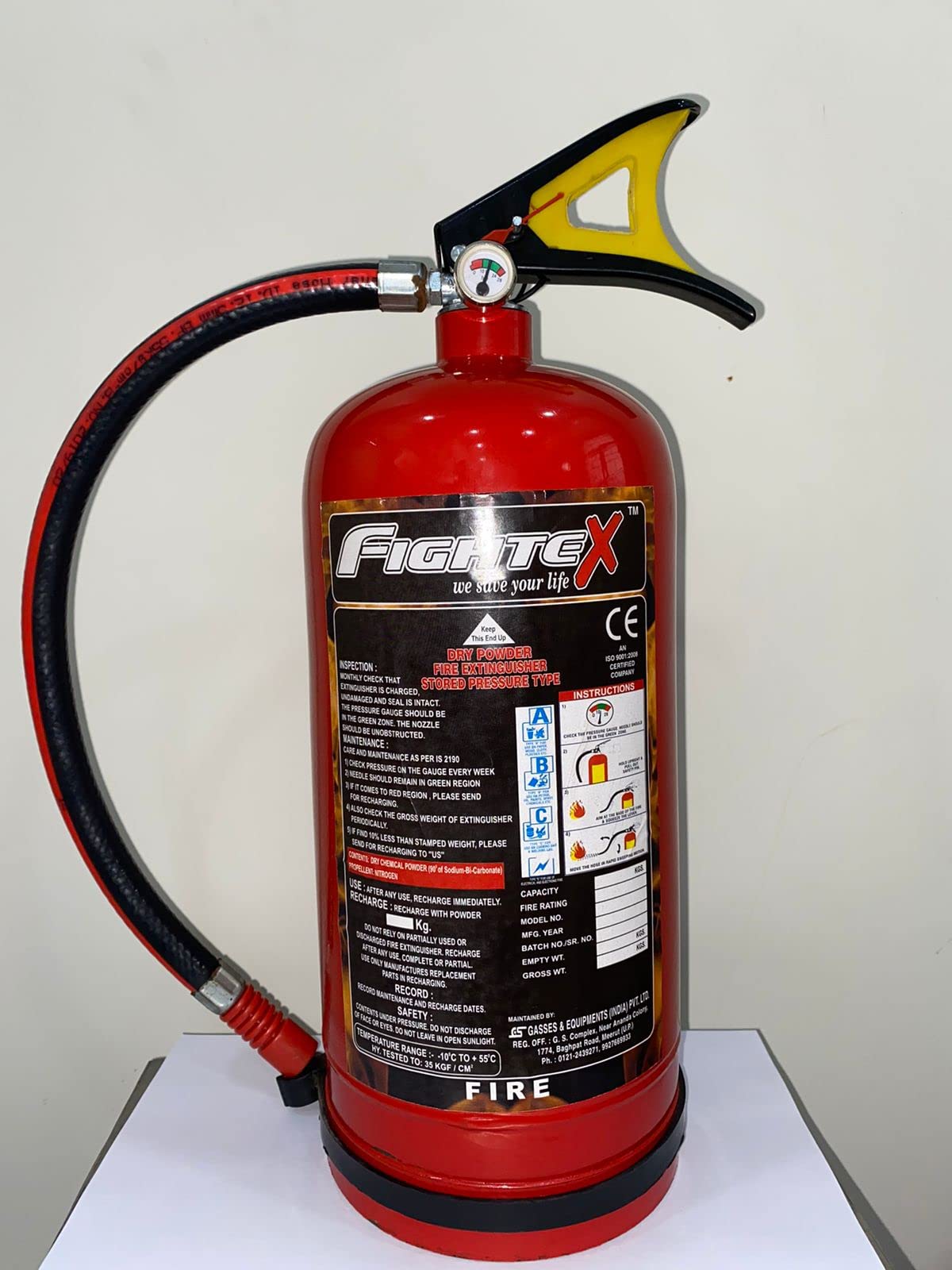Buy Fightex Powder Fire Extinguisher 4 kg (Red) Online at desertcartINDIA
