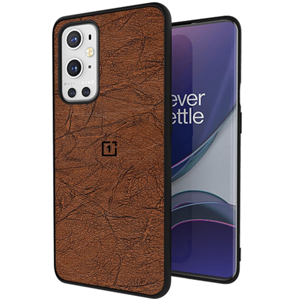 RIGGEAR Sleek OnePlus 9 Pro Back Cover Case (PC+TPU|Brown Leather ...