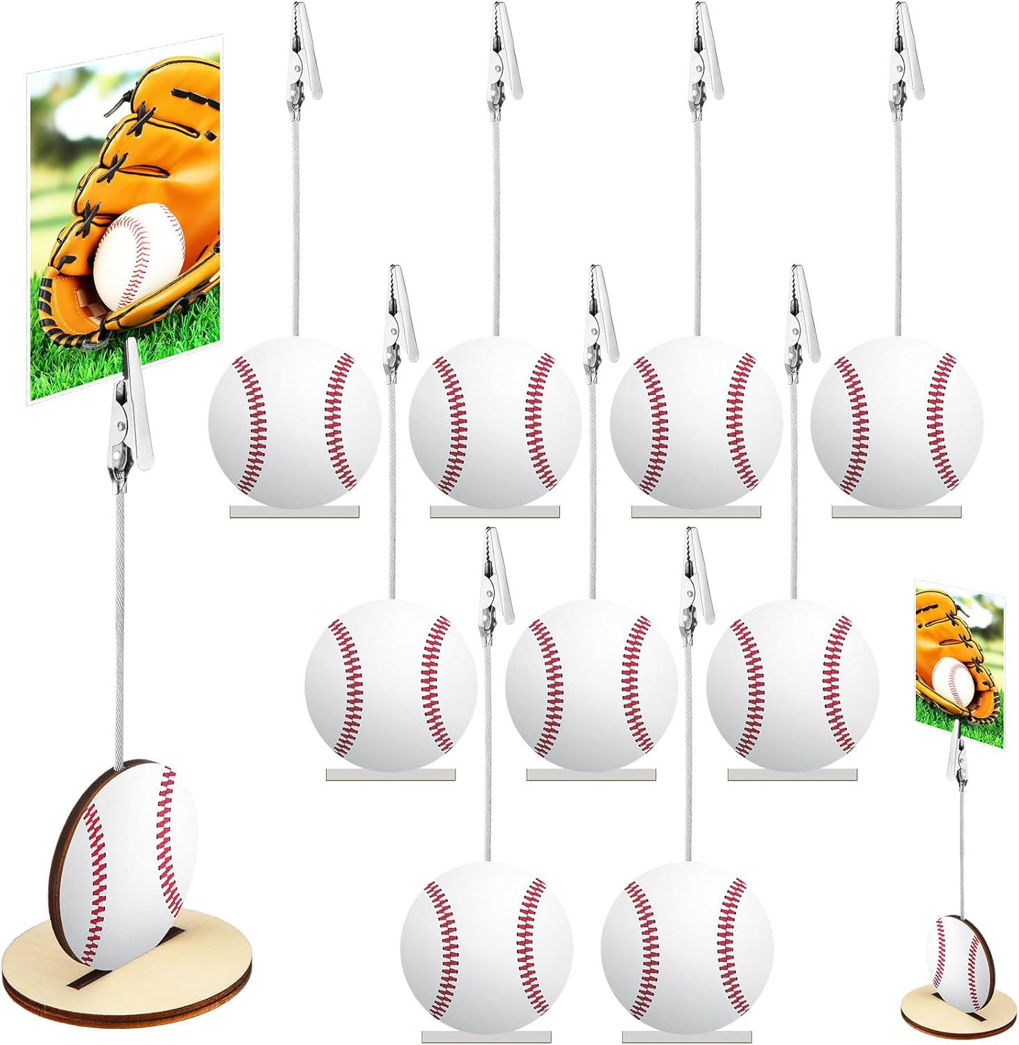 Amazon.com: Funnymoom 20 Pcs Base Memo Clip Holder Table Number Card ...