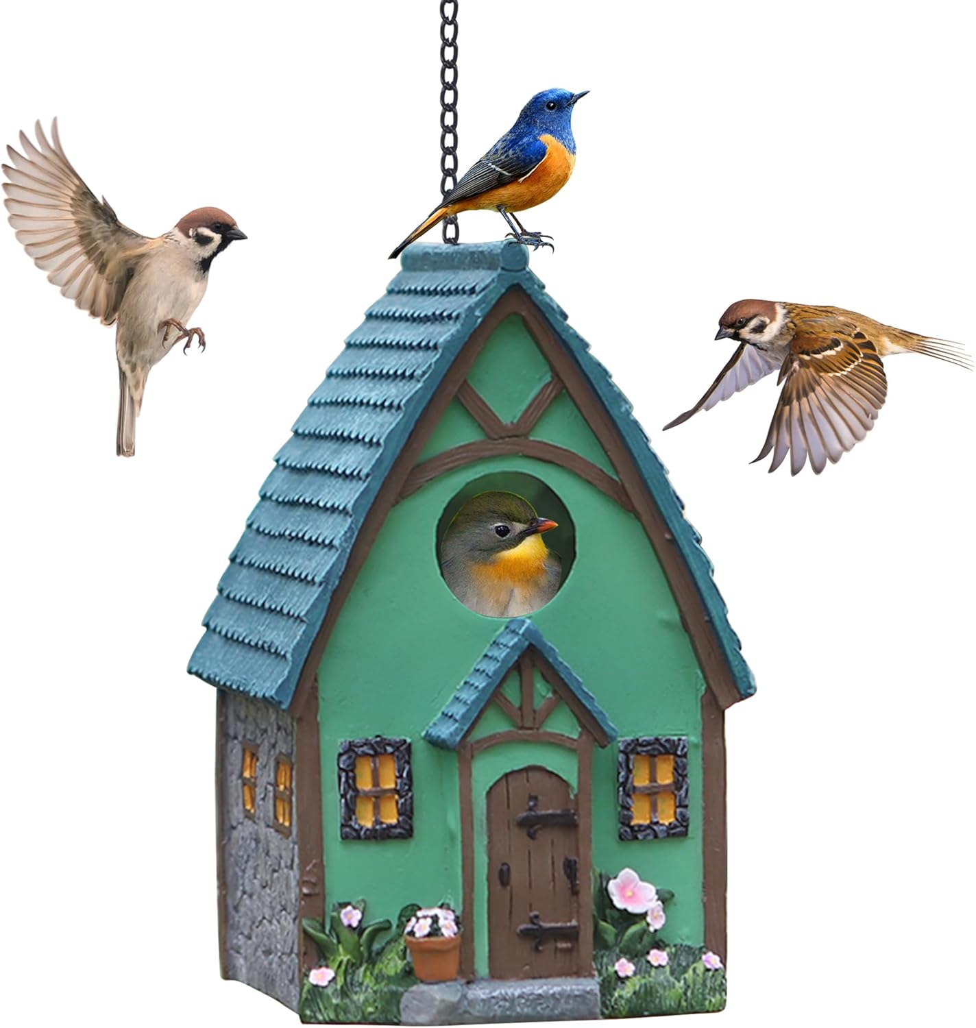 Amazon.com: Tenforie Bird House for Outside, Resting Place for Birds ...