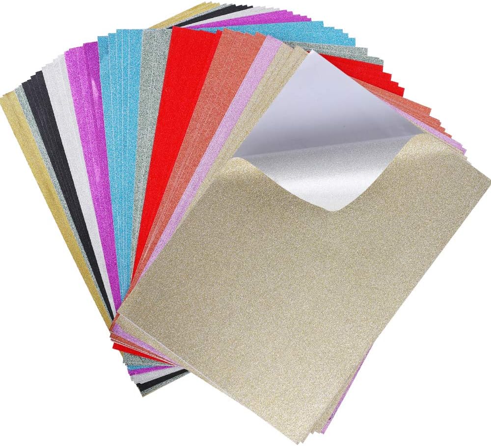 Amazon.com : 24 Sheets Self Adhesive Cardstock Paper 22 Colors, A4 ...