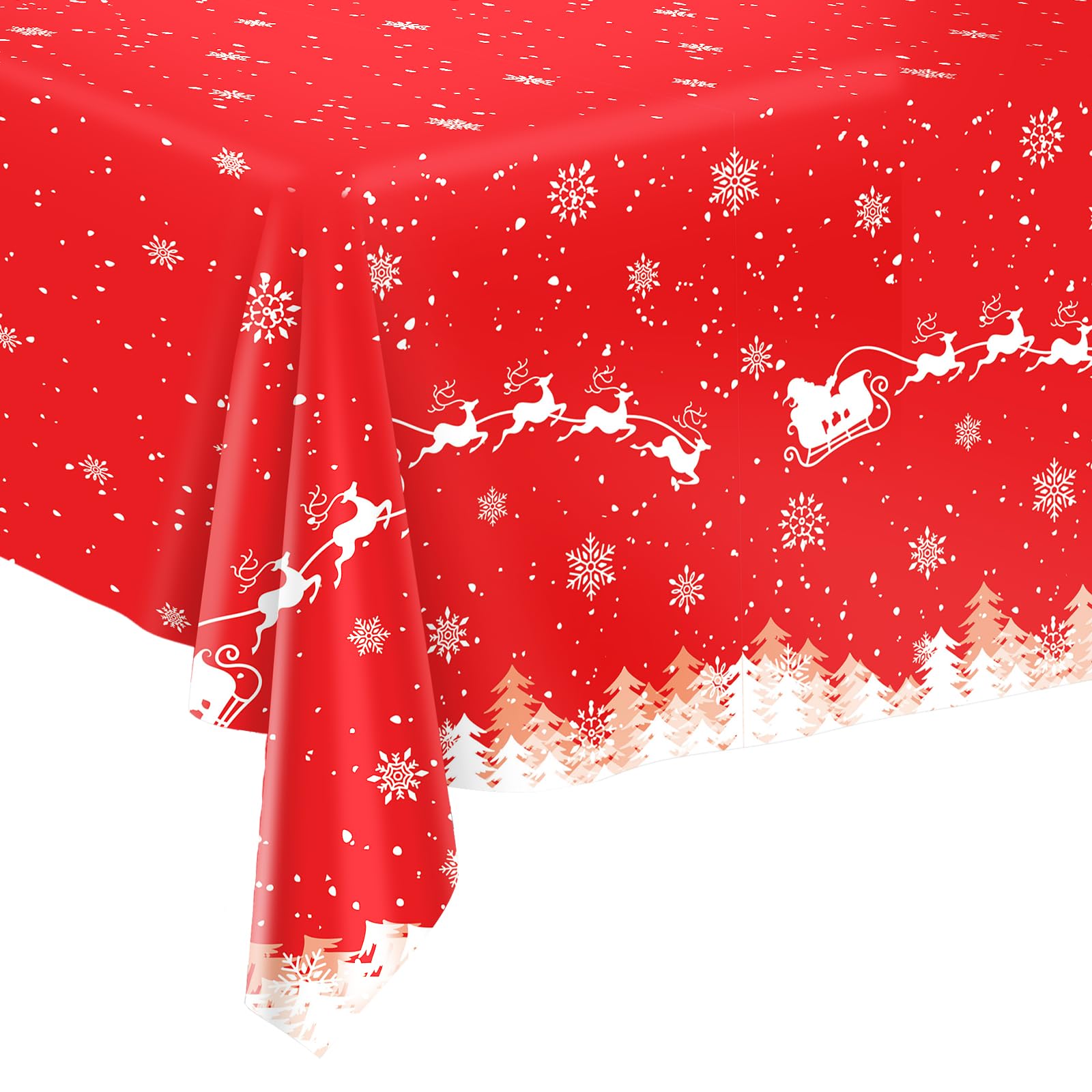 Amazon.com: ZVK 3 Pack Christmas Party Tablecloths Disposable Santa's ...