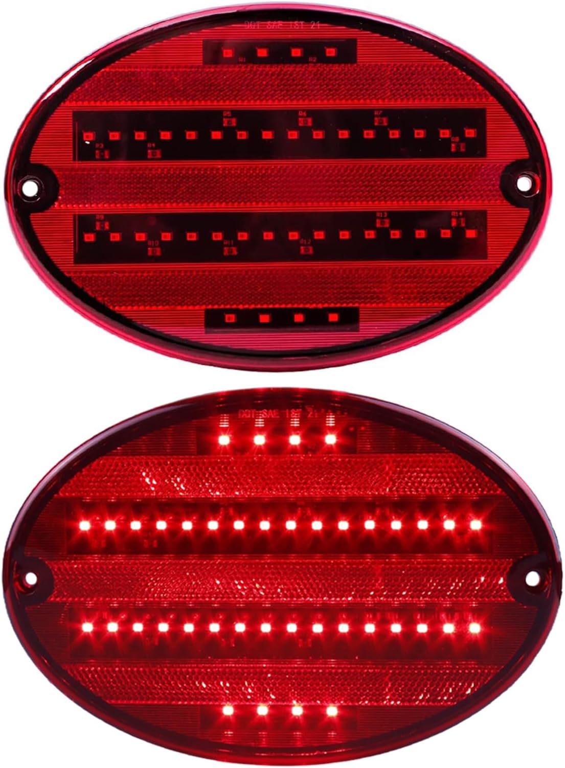 Amazon.com: XtraGlow Oval LED Tail Lights 8.5" Length 40LEDs Red LED ...