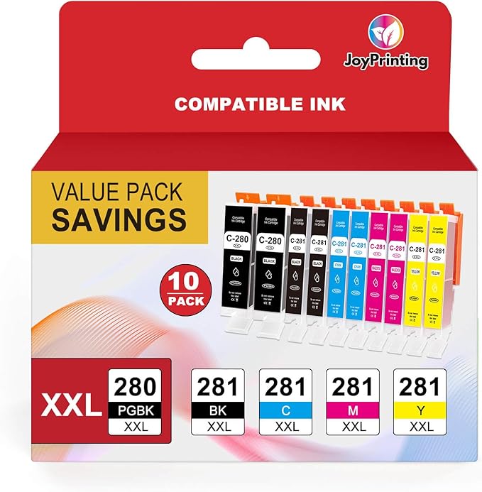 Amazon.com: JoyPrinting 280 281 Ink Cartridges Compatible with Canon ...