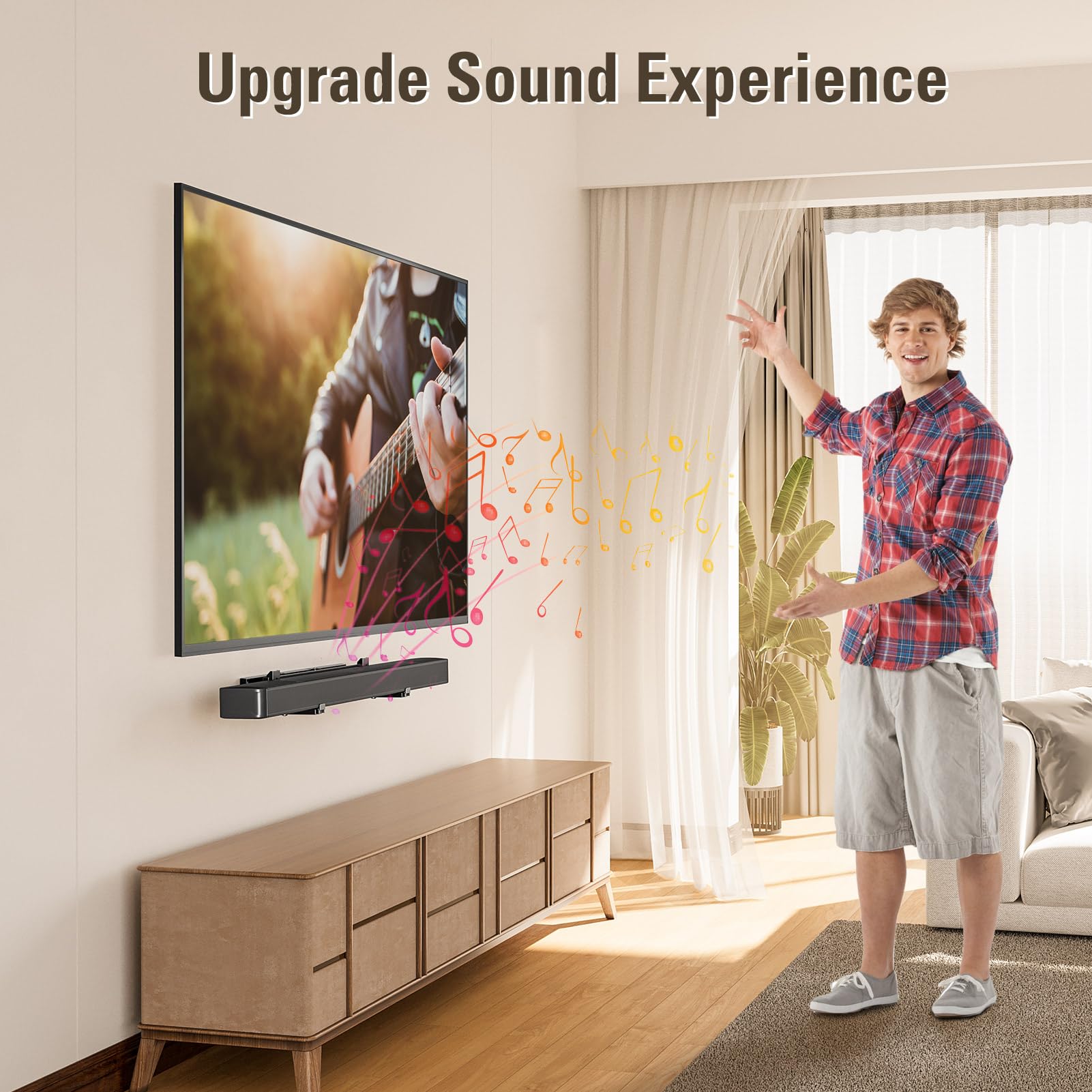 Mounting Dream Soundbar Mount, Sound Bar Bracket Under/Above TV ...