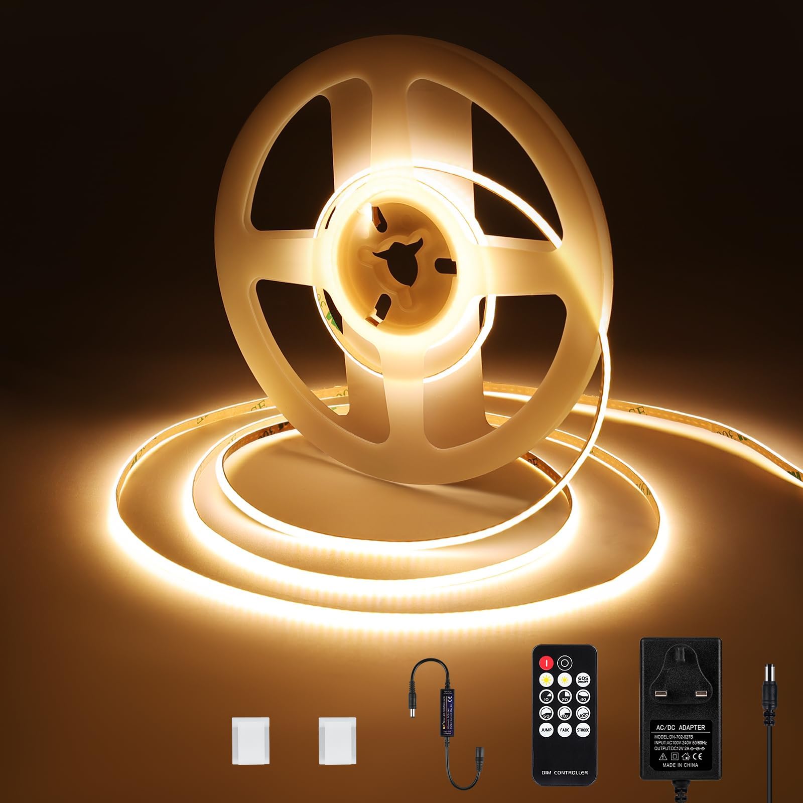 COOLWEST 3mm COB LED Strip Light, 2M Dimmable Super Bright Tape Lights ...