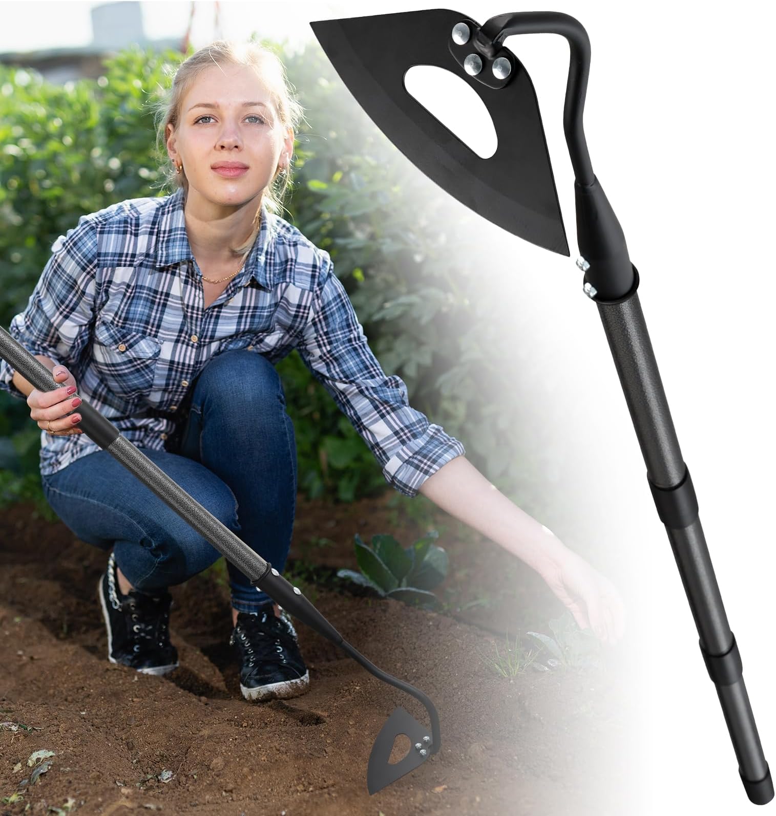 Amazon.com : VNIMTI Garden Hoe Tool, Heavy Duty Hoe Garden Tool, Garden ...