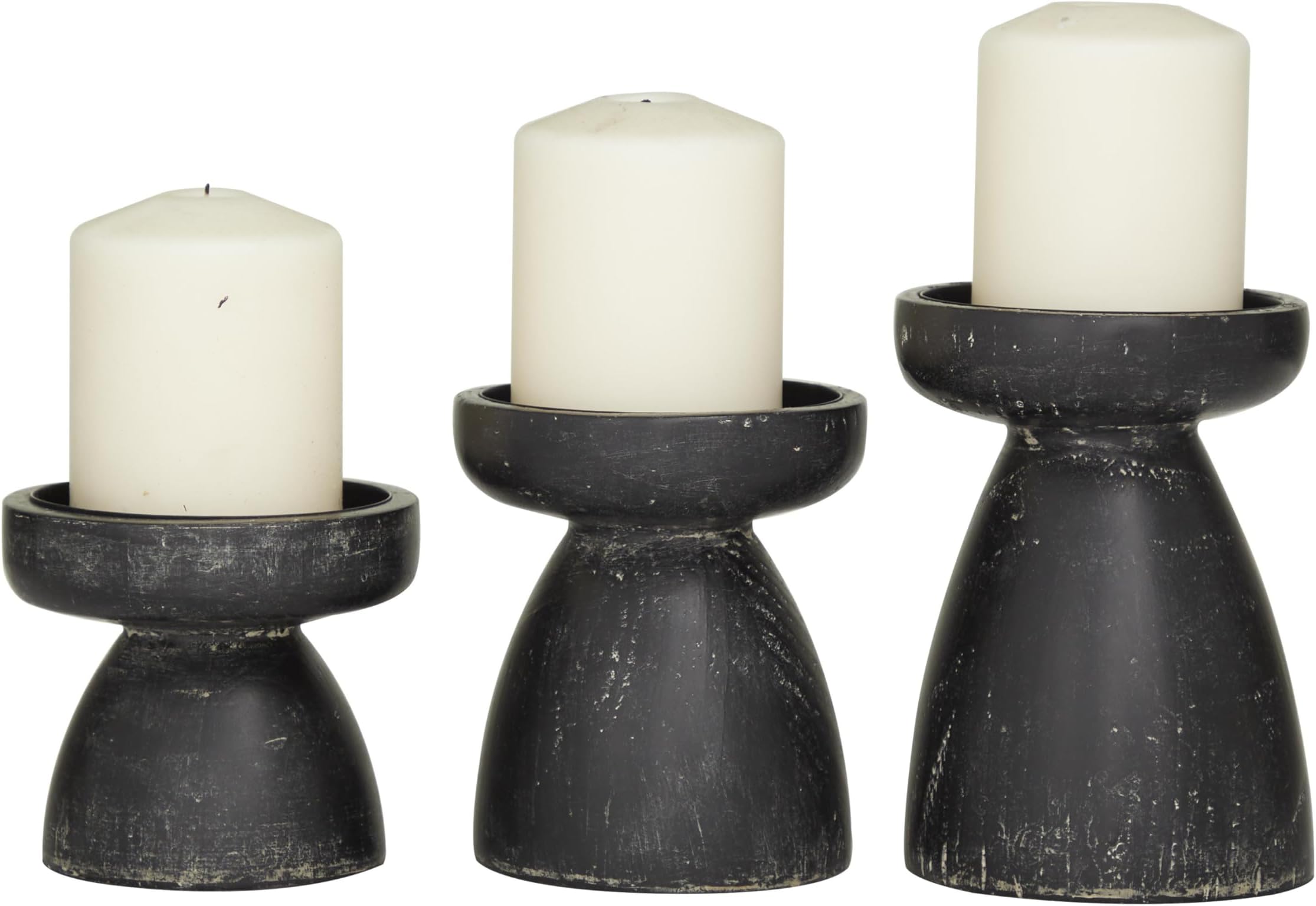 Amazon.com: Deco 79 Wood Decorative Candle Holder Candle Stand, Set of ...