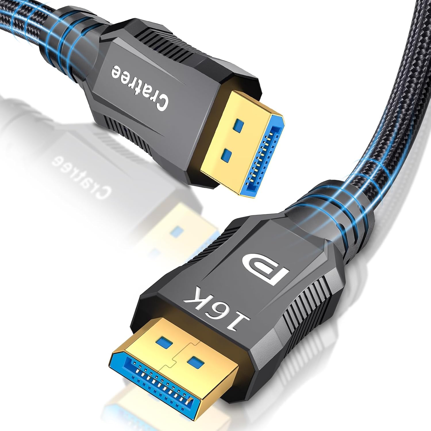 Amazon.co.jp: Cratree DisplayPort - DisplayPort 2.1 ケーブル 10フィート 80Gbps ...