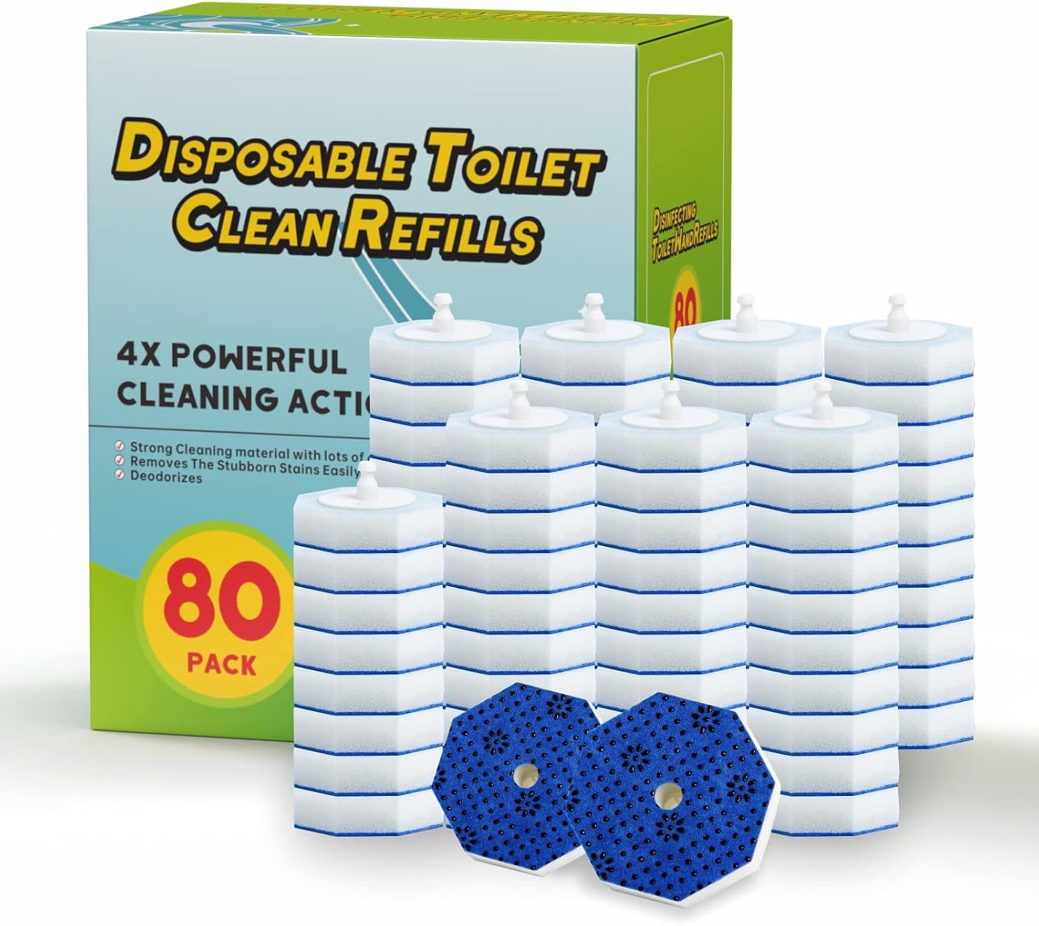 Amazon.com: Aimery 80 Counts Disposable Toilet Bowl Cleaning Refills ...
